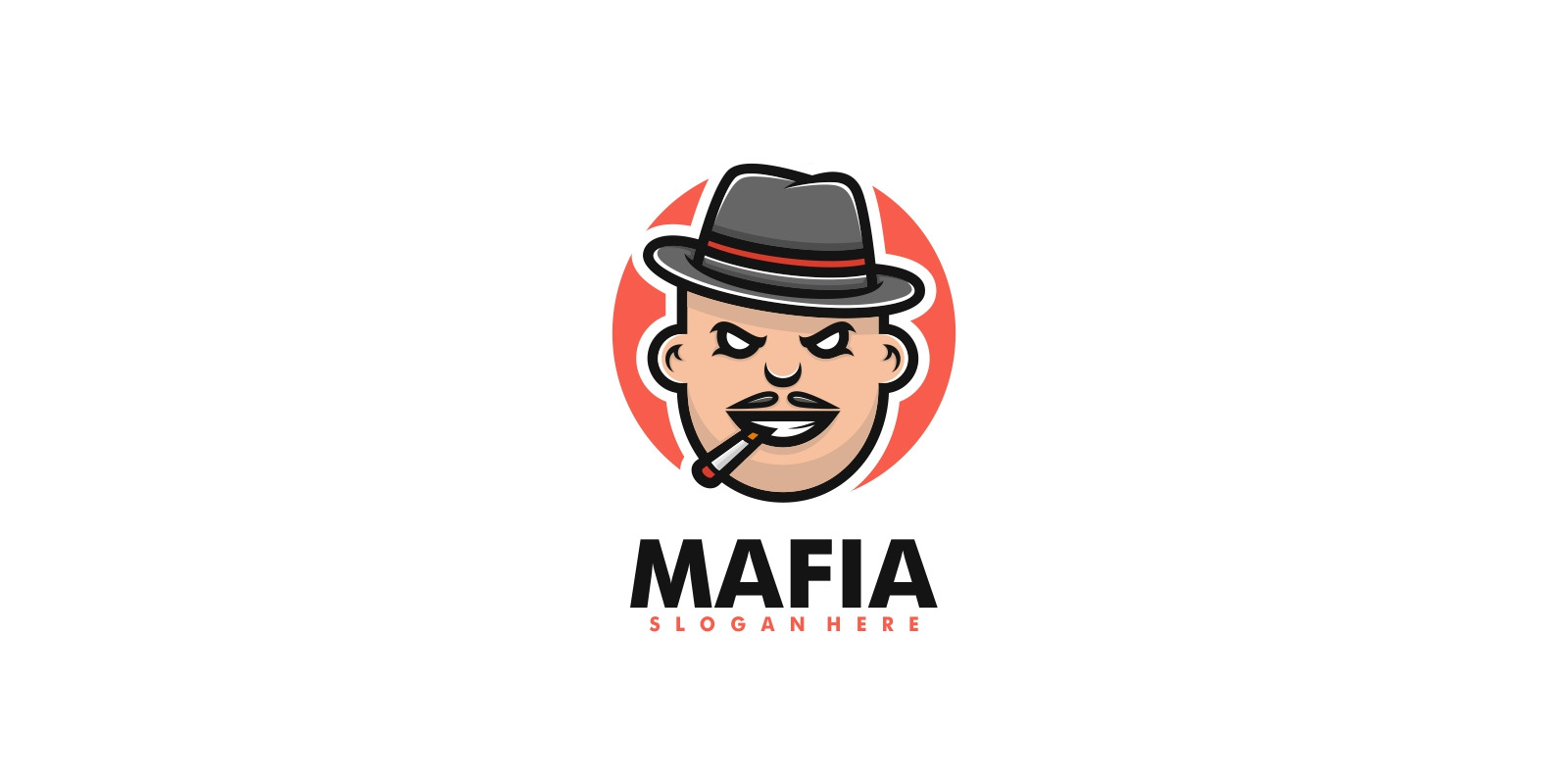 Mafia Simple Mascot Logo Style #265107 - TemplateMonster