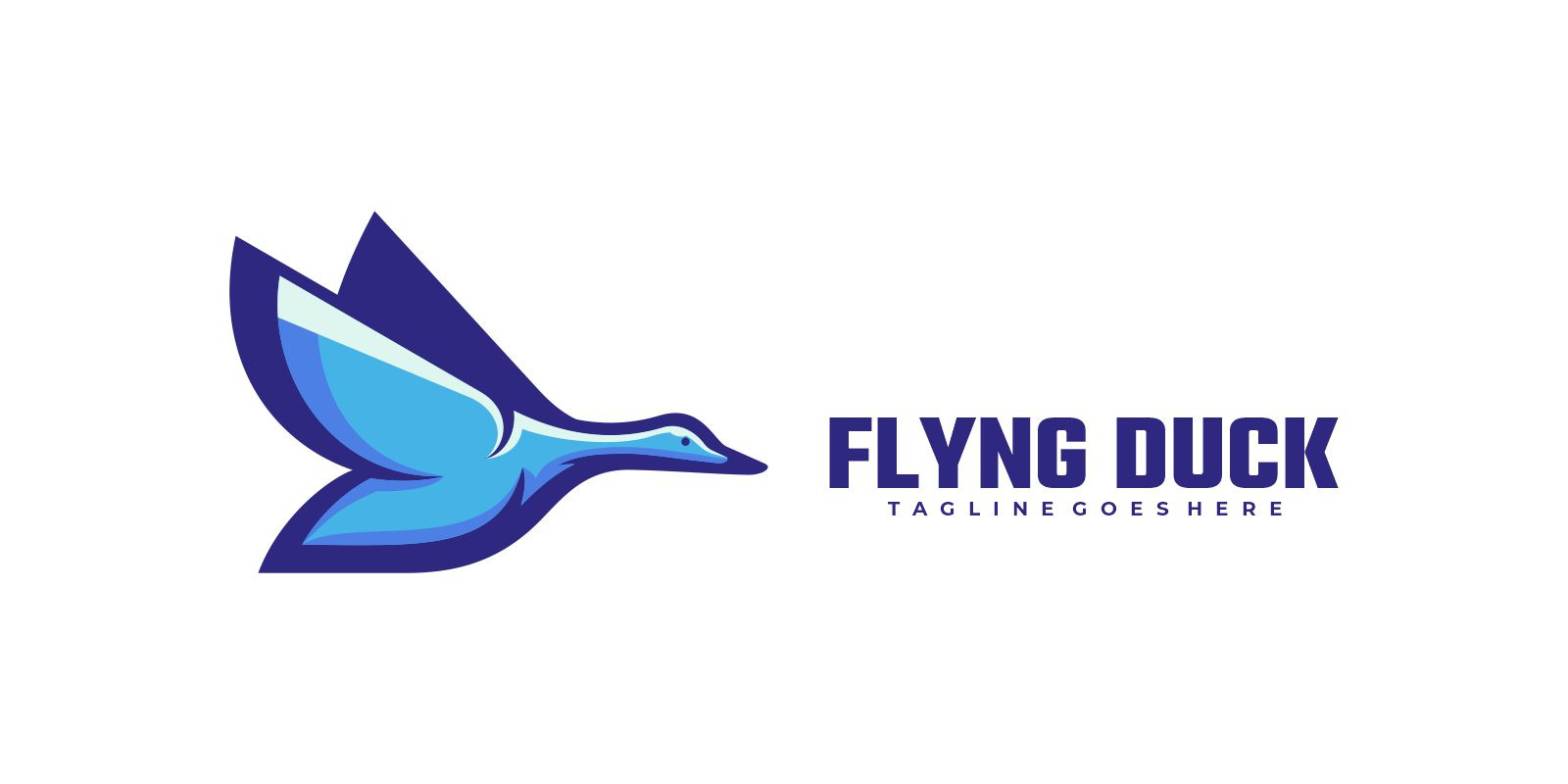 Flying Duck Simple Mascot Logo #201708 - TemplateMonster