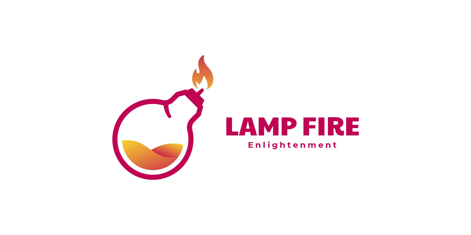 Lamp Fire Line Gradient Logo #221281 - TemplateMonster