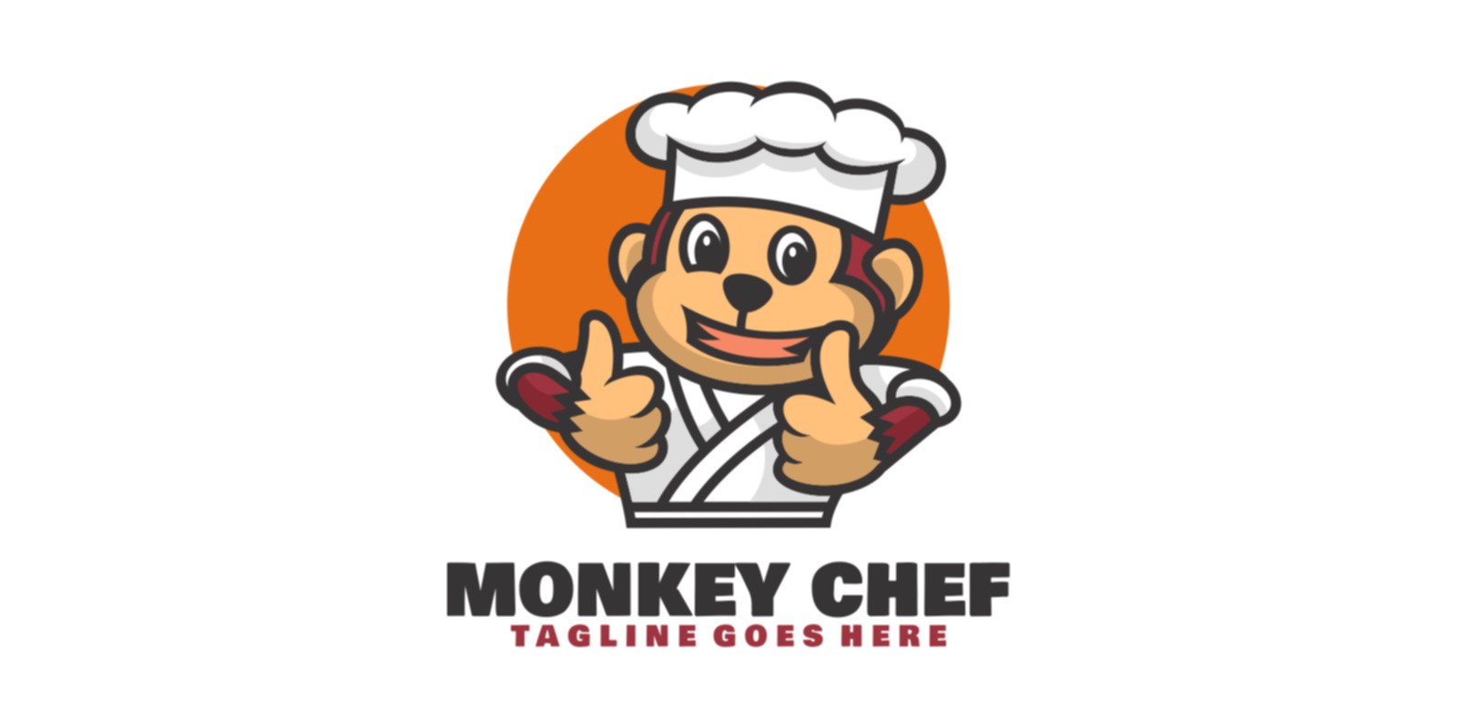 Monkey Chef Mascot Cartoon Logo 1 #336668 - TemplateMonster