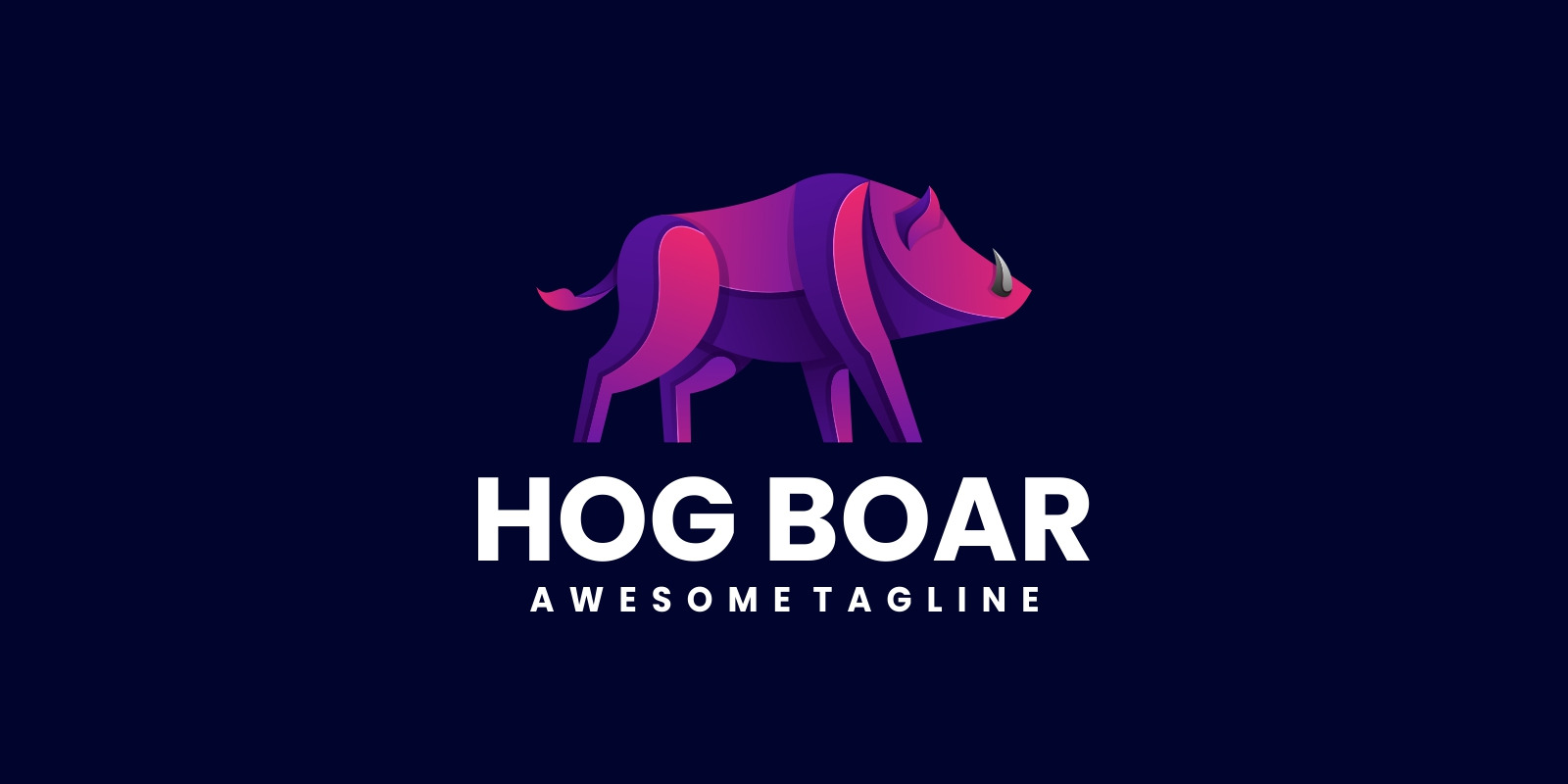 Hog Boar Gradient Logo Style #236049 - TemplateMonster