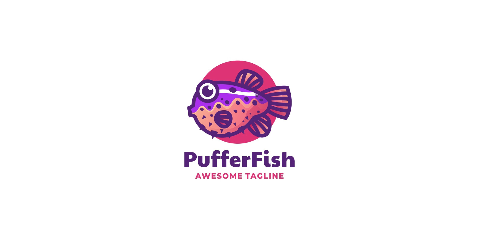 Pufferfish Simple Mascot Logo #253649 - TemplateMonster