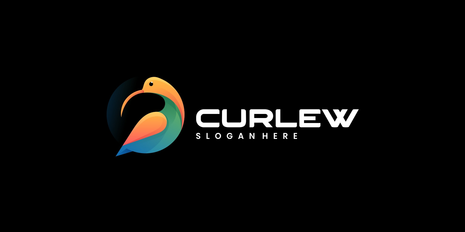 Curlew Gradient Colorful Logo #235622 - TemplateMonster