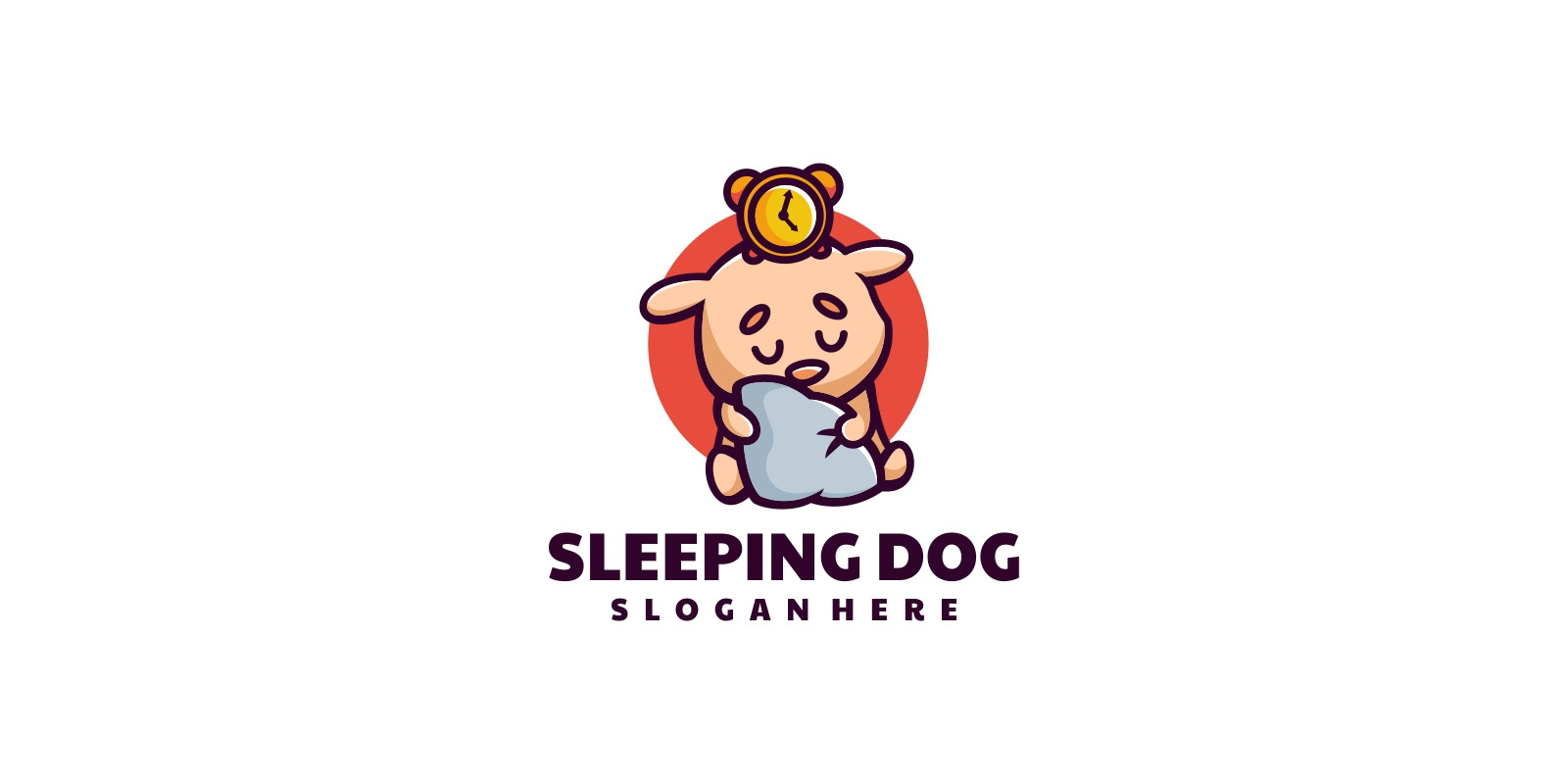 Sleeping Dog Cartoon Logo #230567 - TemplateMonster