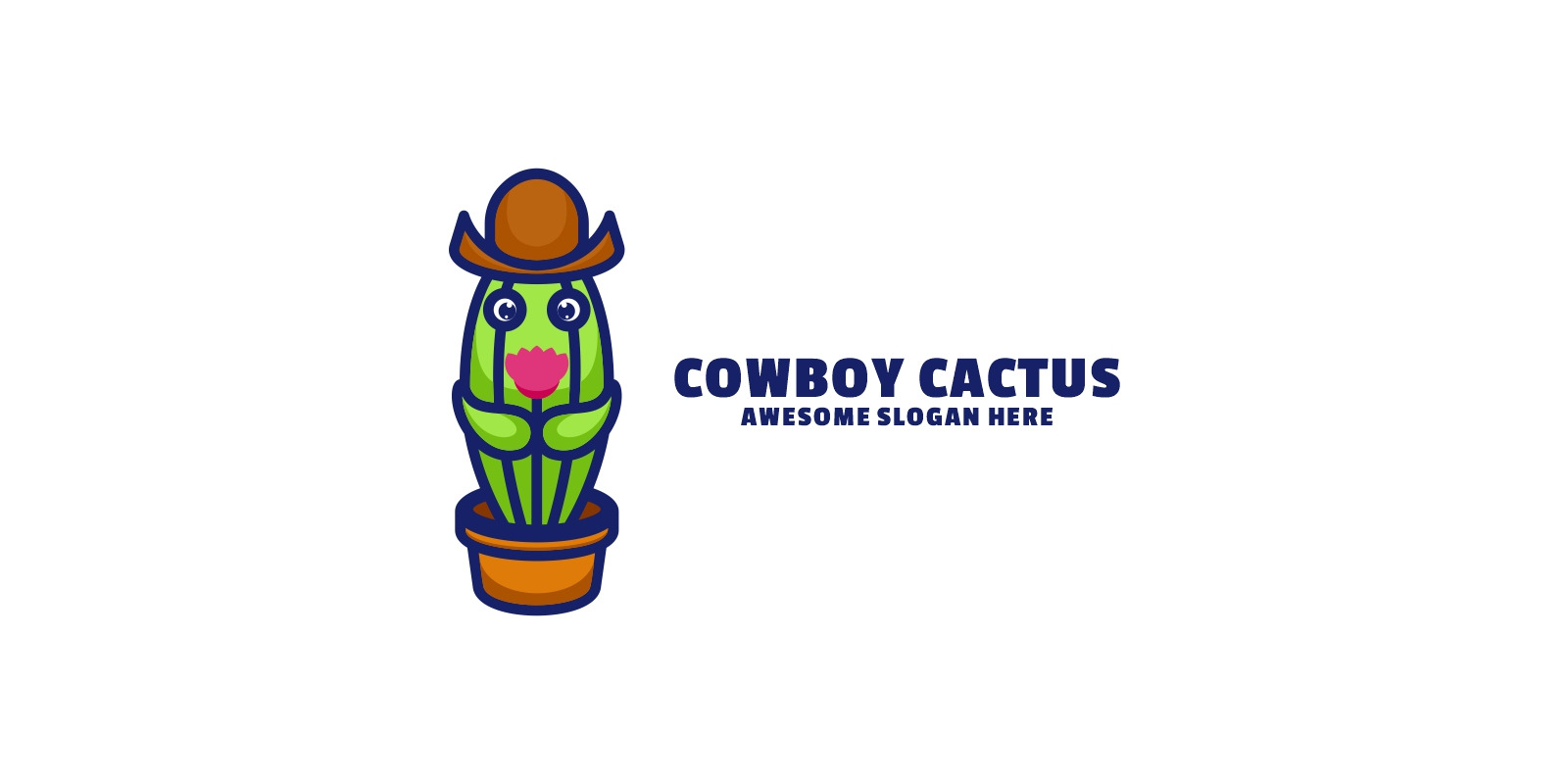 Cowboy Cactus Cartoon Logo #217177 - TemplateMonster