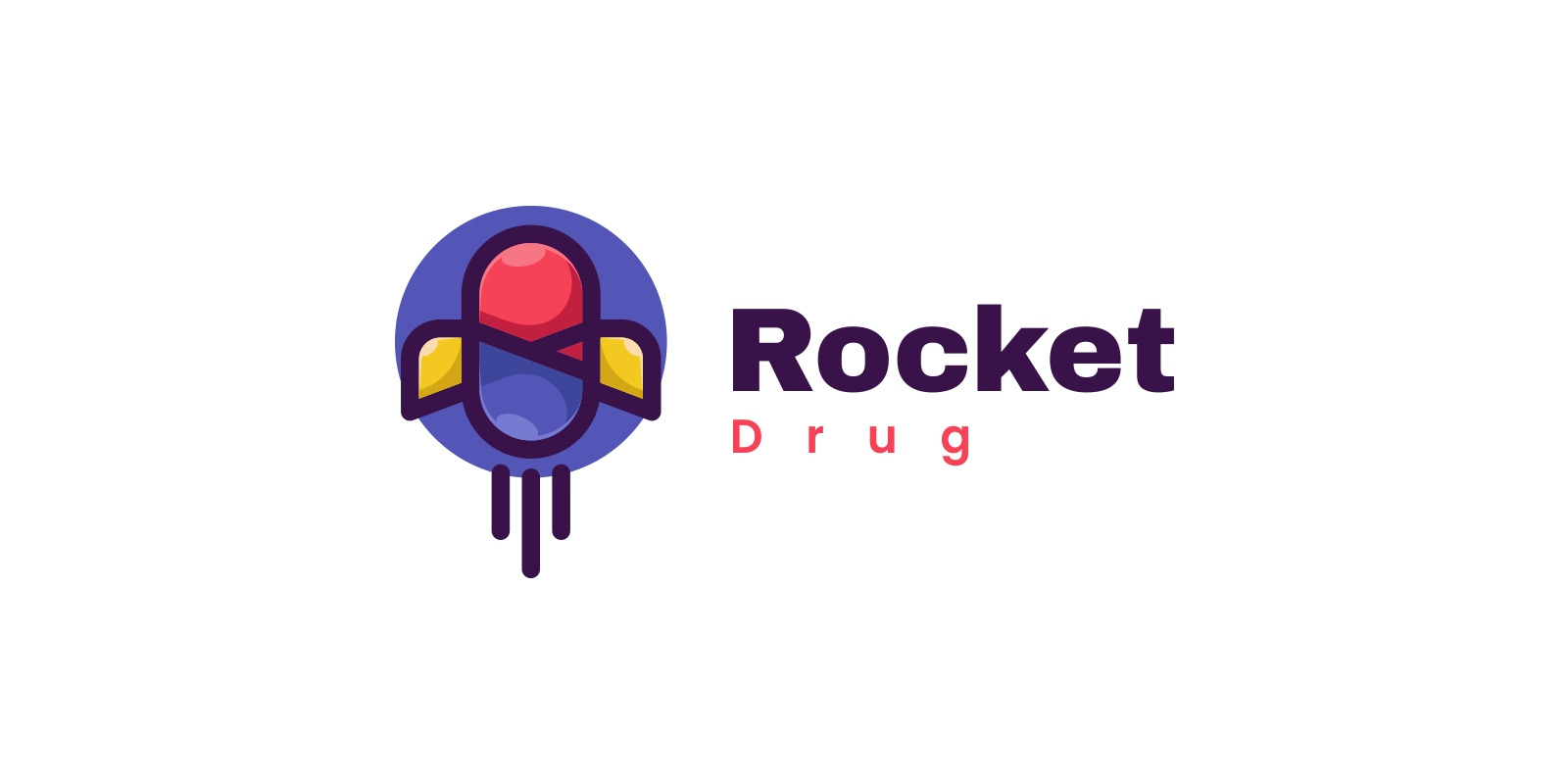 Rocket Drug Simple Mascot Logo #295565 - TemplateMonster