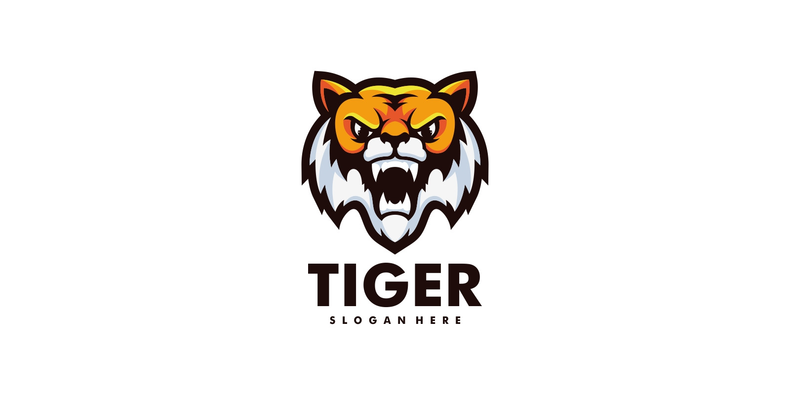 Tiger Simple Mascot Logo Vol.2 #271731 - TemplateMonster