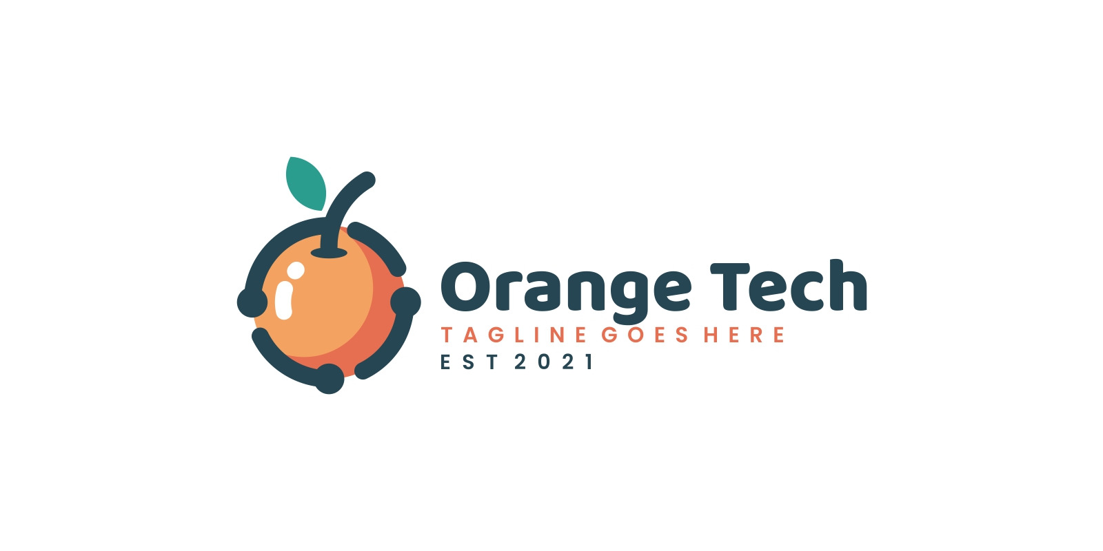 Orange Tech Simple Mascot Logo #238198 - TemplateMonster