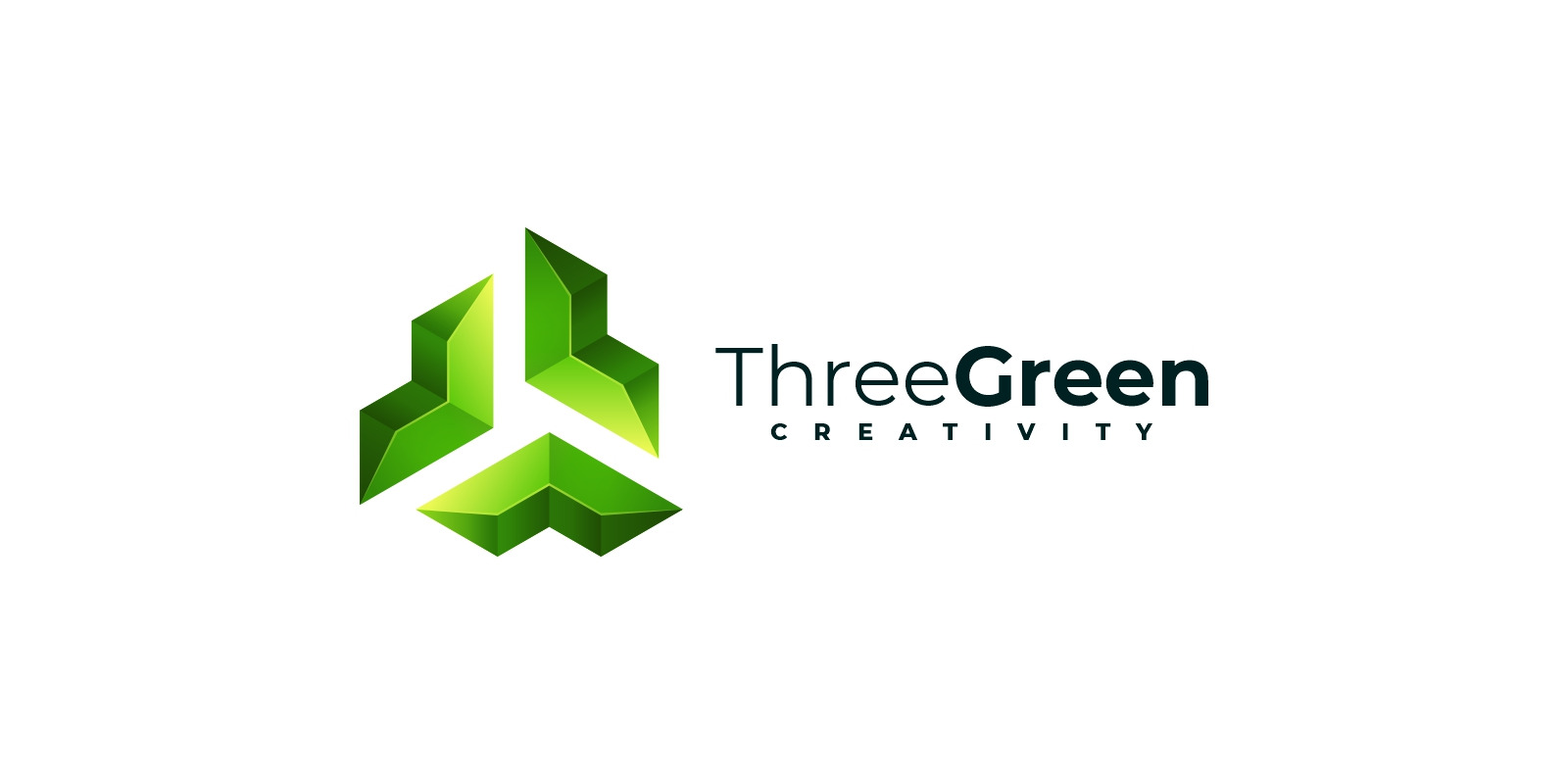 Abstract Three Green Gradient Logo Style - TemplateMonster