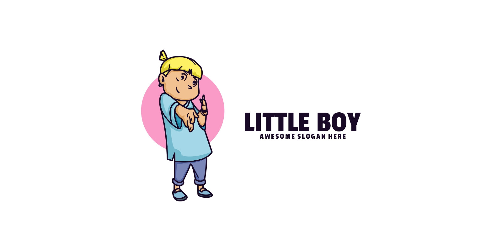 Little Boy Cartoon Logo Style #219616 - TemplateMonster