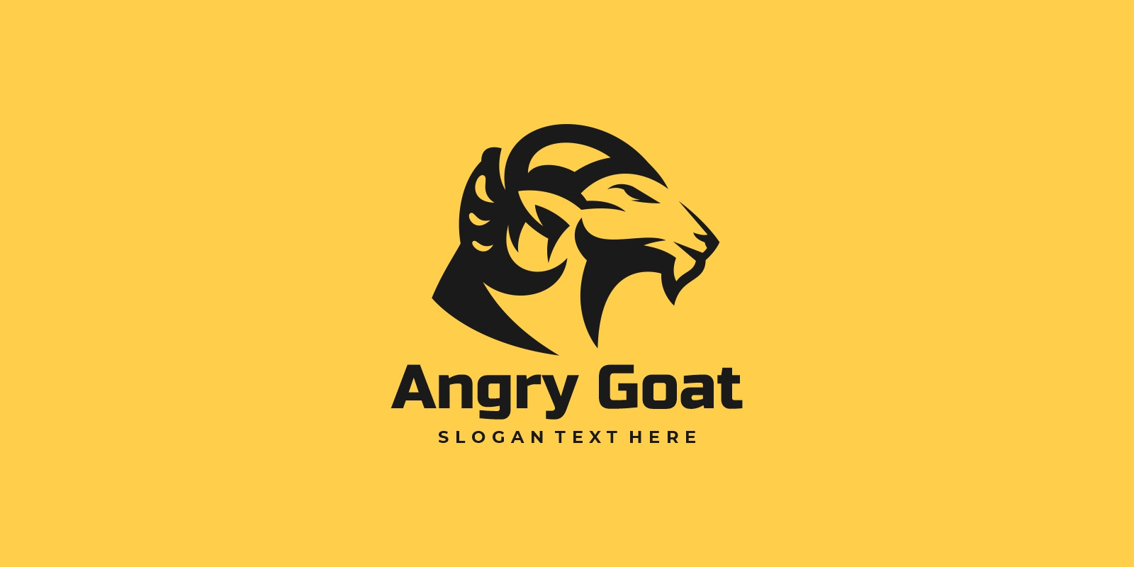 Angry Goat Silhouette Logo #226145 - TemplateMonster