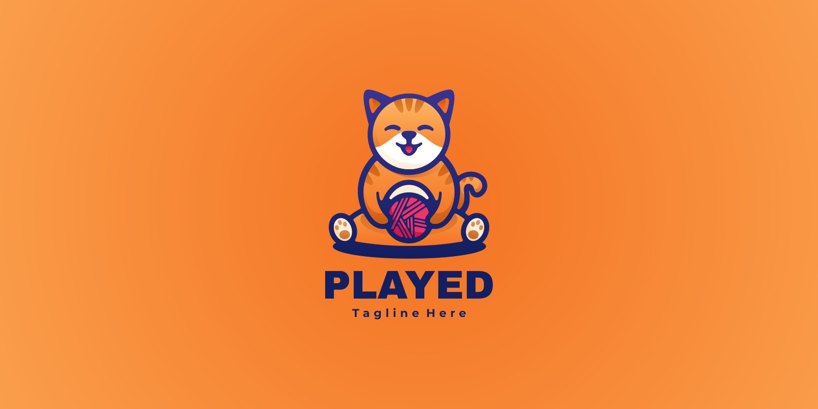 Cat Playing Cartoon Logo Style #189983 - TemplateMonster