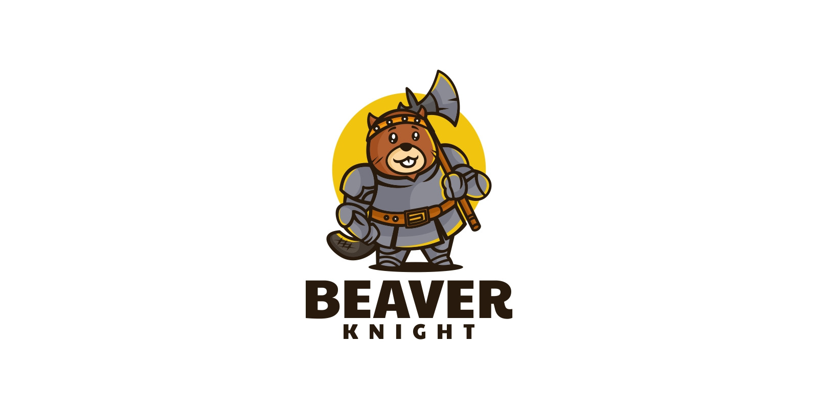Beaver Knight Cartoon Logo #229764 - TemplateMonster