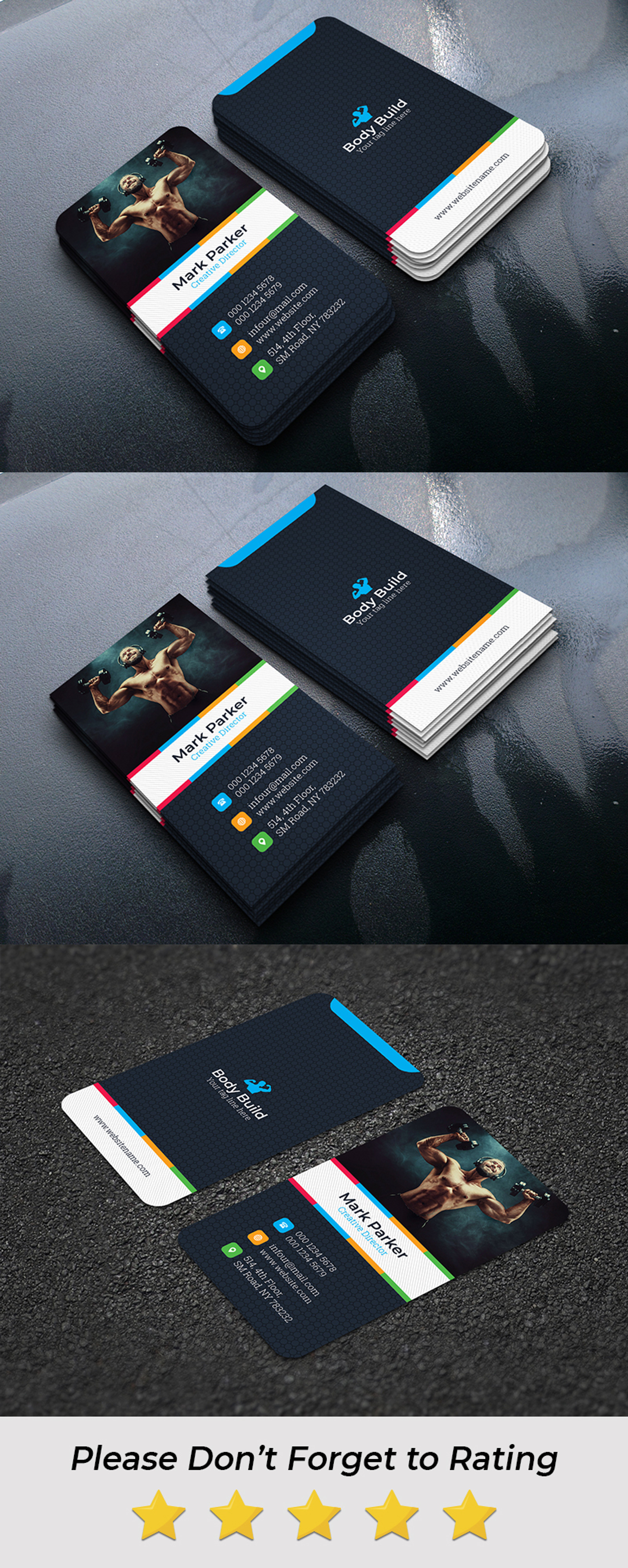Fitness Business Card Template 136 #272913 - TemplateMonster