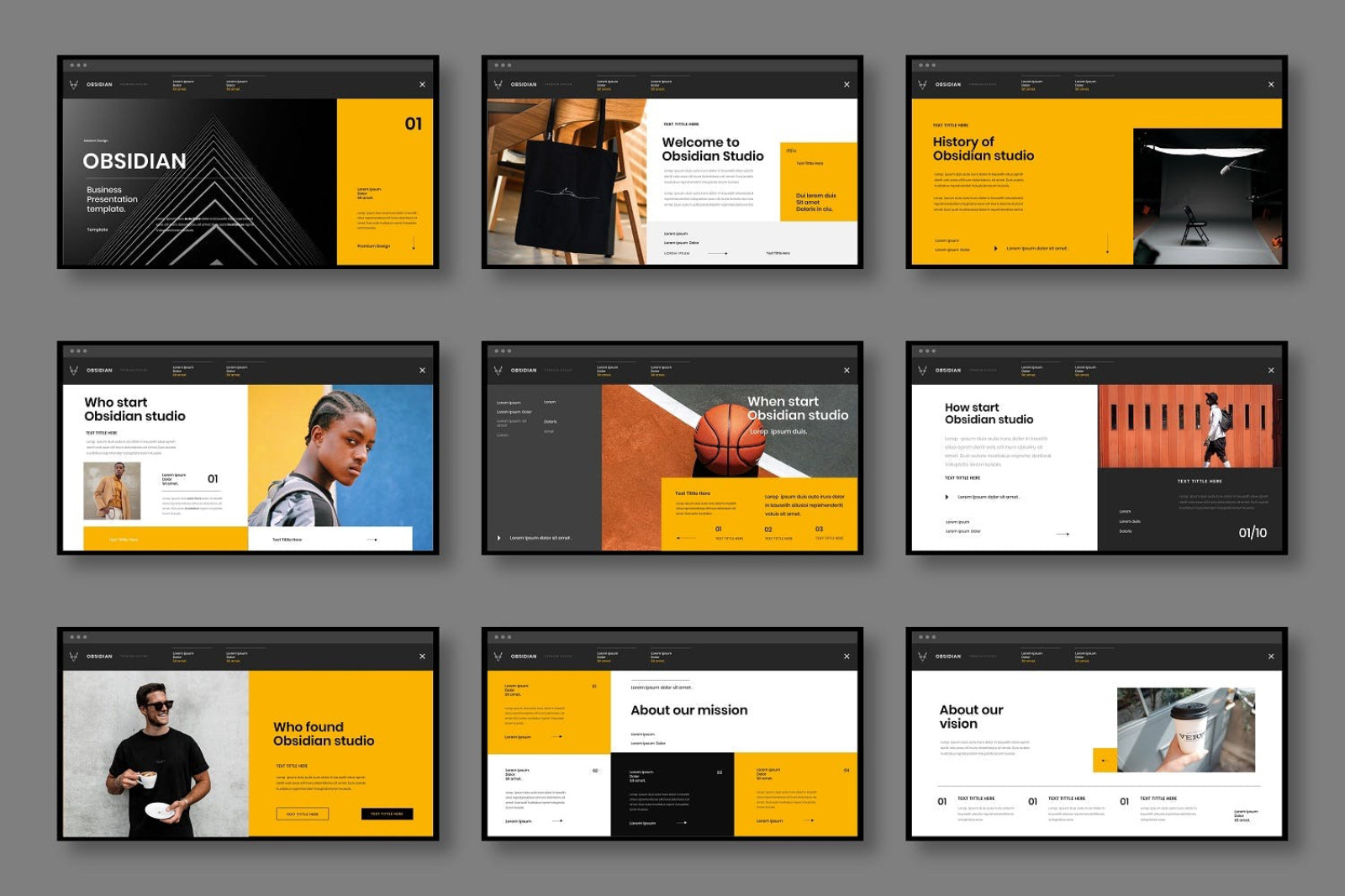 Obsidian – Business PowerPoint Template - TemplateMonster