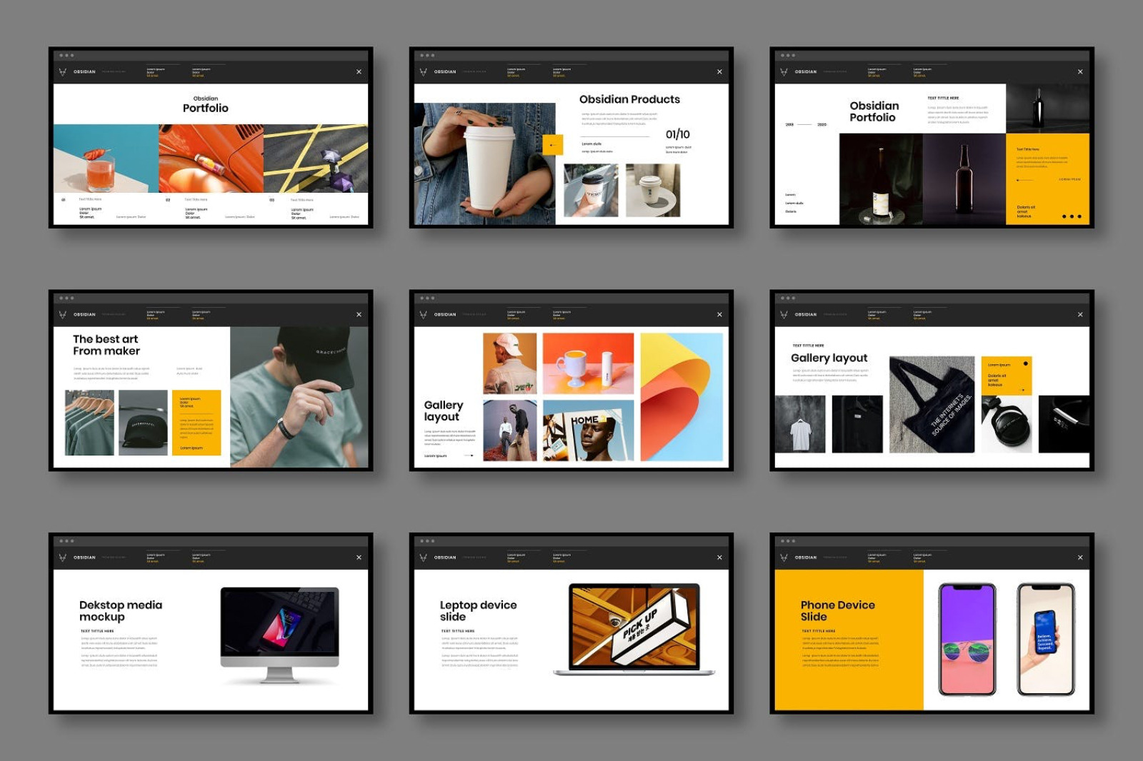 Obsidian – Business PowerPoint Template - TemplateMonster
