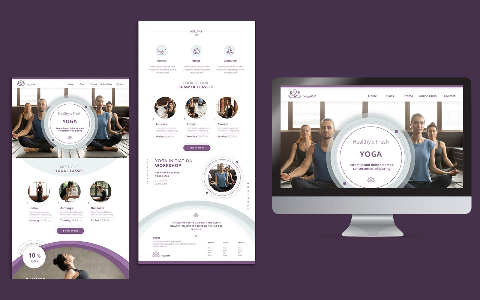 Yoga Landing Page Design PSD Template - TemplateMonster