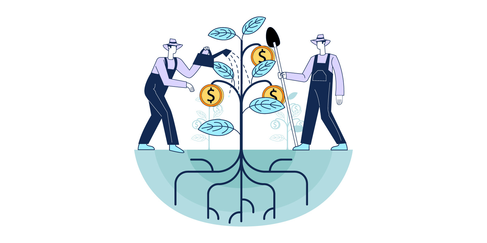Growing financial illustration concept vector