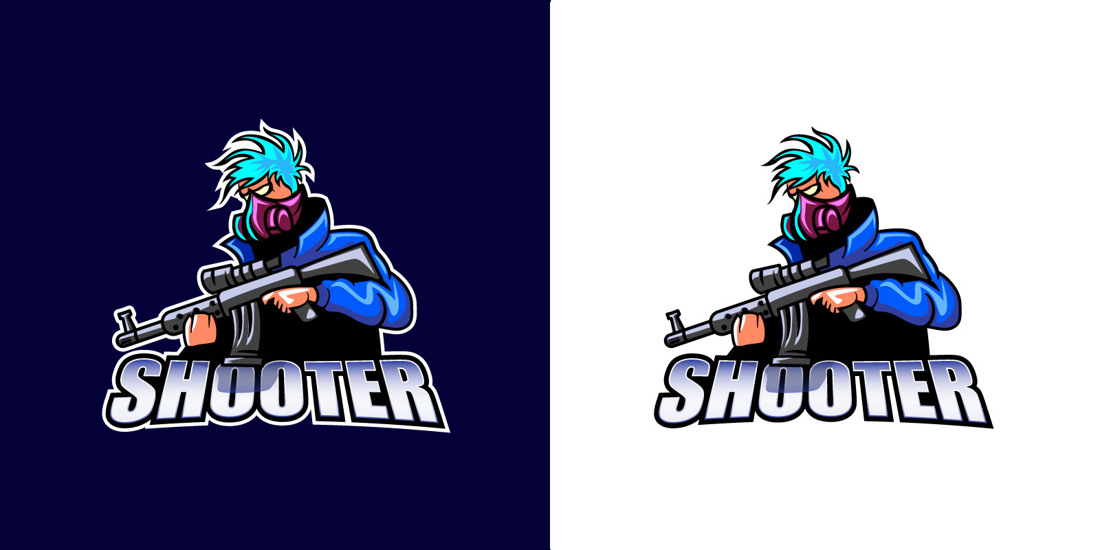 Free Shooter Soldier Mascot Logo Design Vector