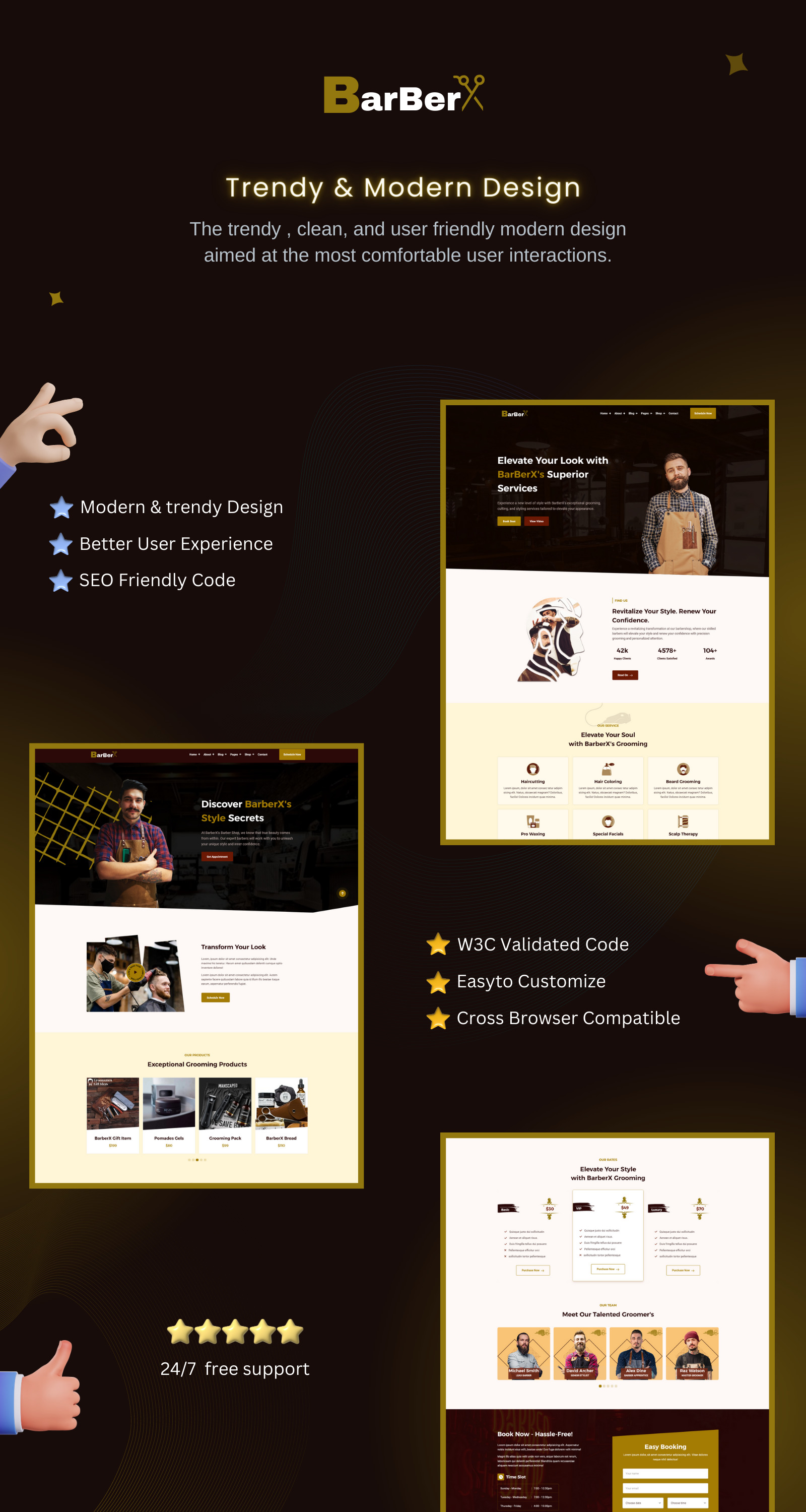 BarberX - The Best HTML Template for Barbershops and Grooming Salons ...