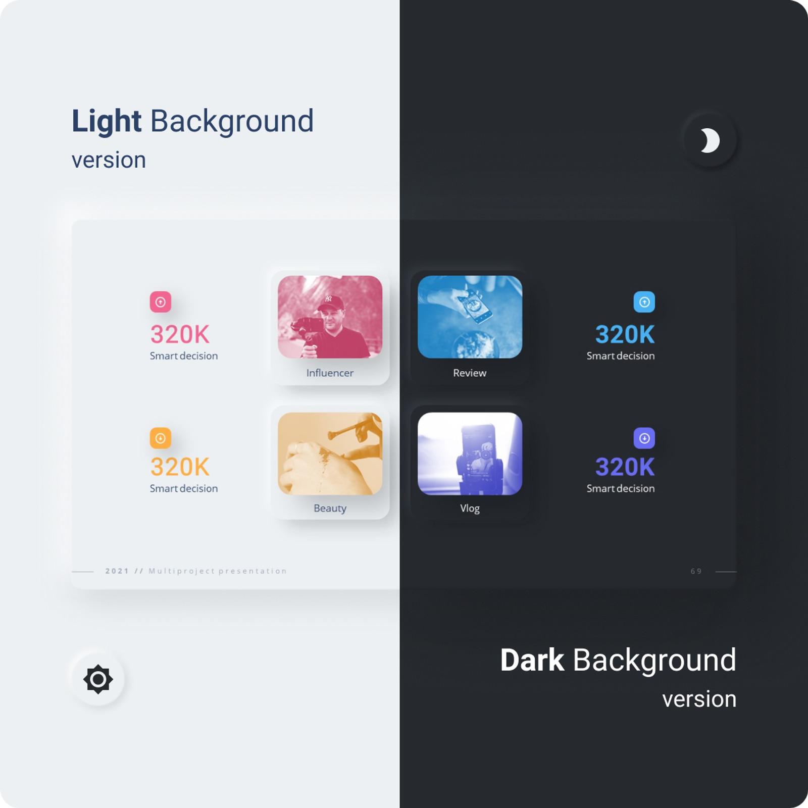 Neumorphic - Multipurpose Presentation Modern Design PowerPoint template