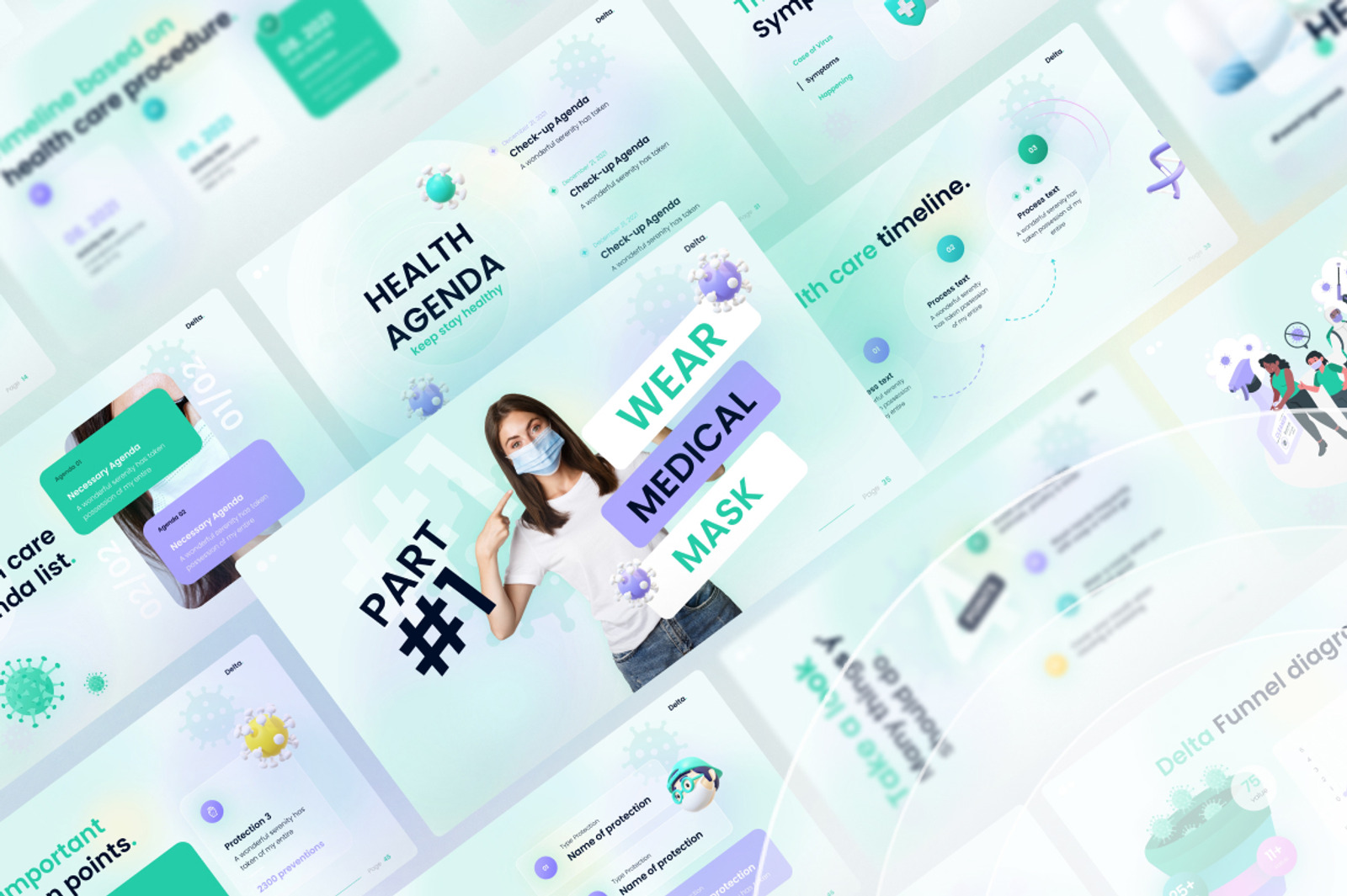 Delta Corona Virus PowerPoint Template - TemplateMonster