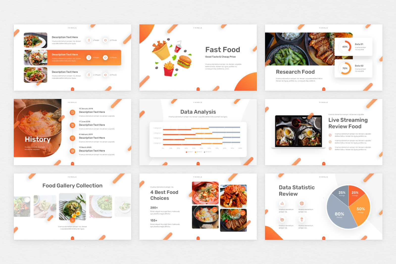 Foodle Food Review Keynote Template #184811 - TemplateMonster