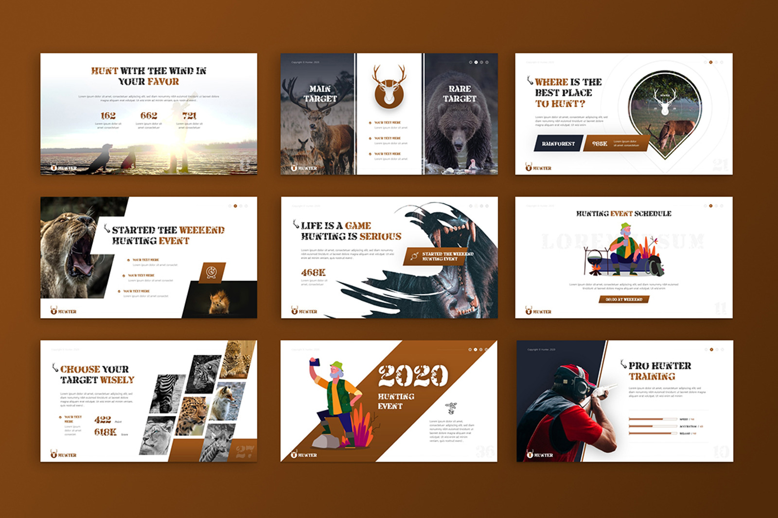 Hunter Hunting Presentation PowerPoint template