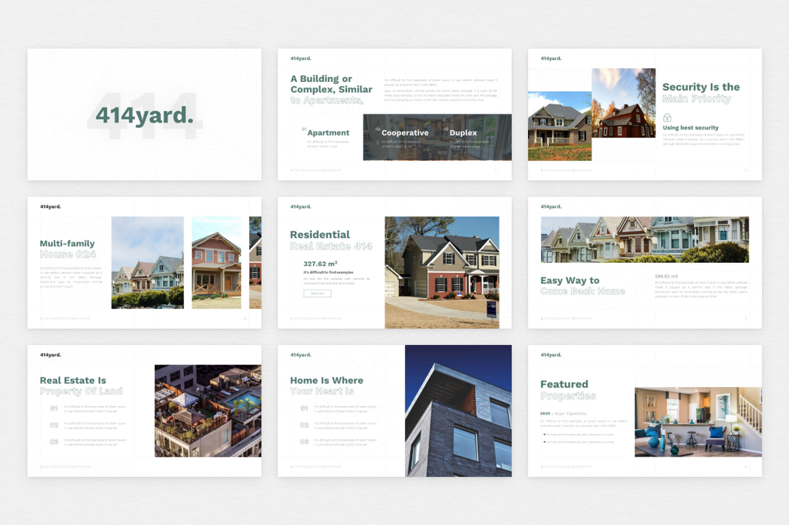 414 Yard Real Estate Modern Powerpoint Template