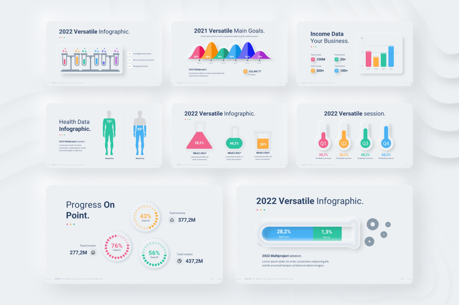 Neumorphic - Multipurpose Presentation Modern Design PowerPoint template