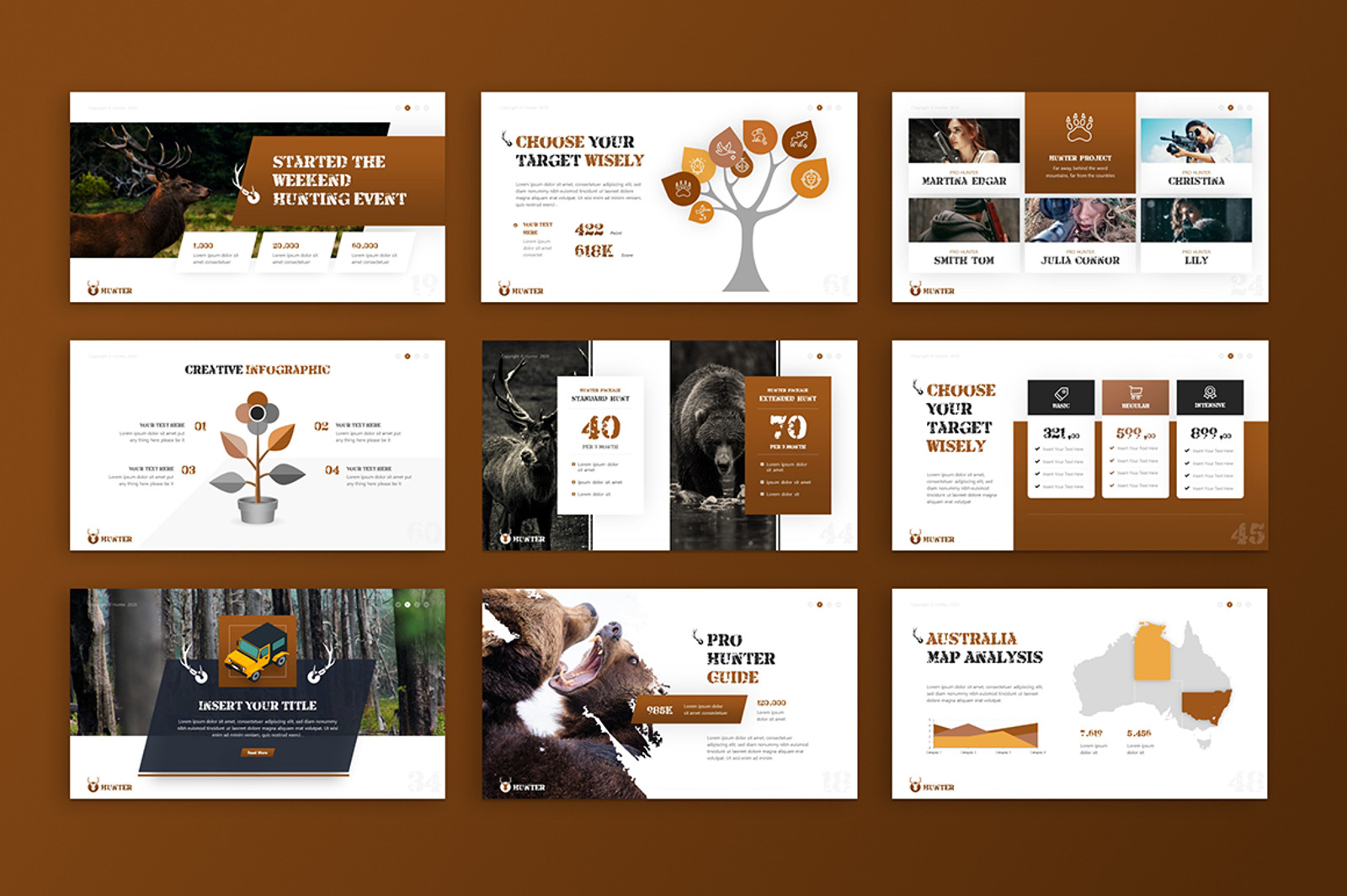 Hunter Hunting Presentation PowerPoint template
