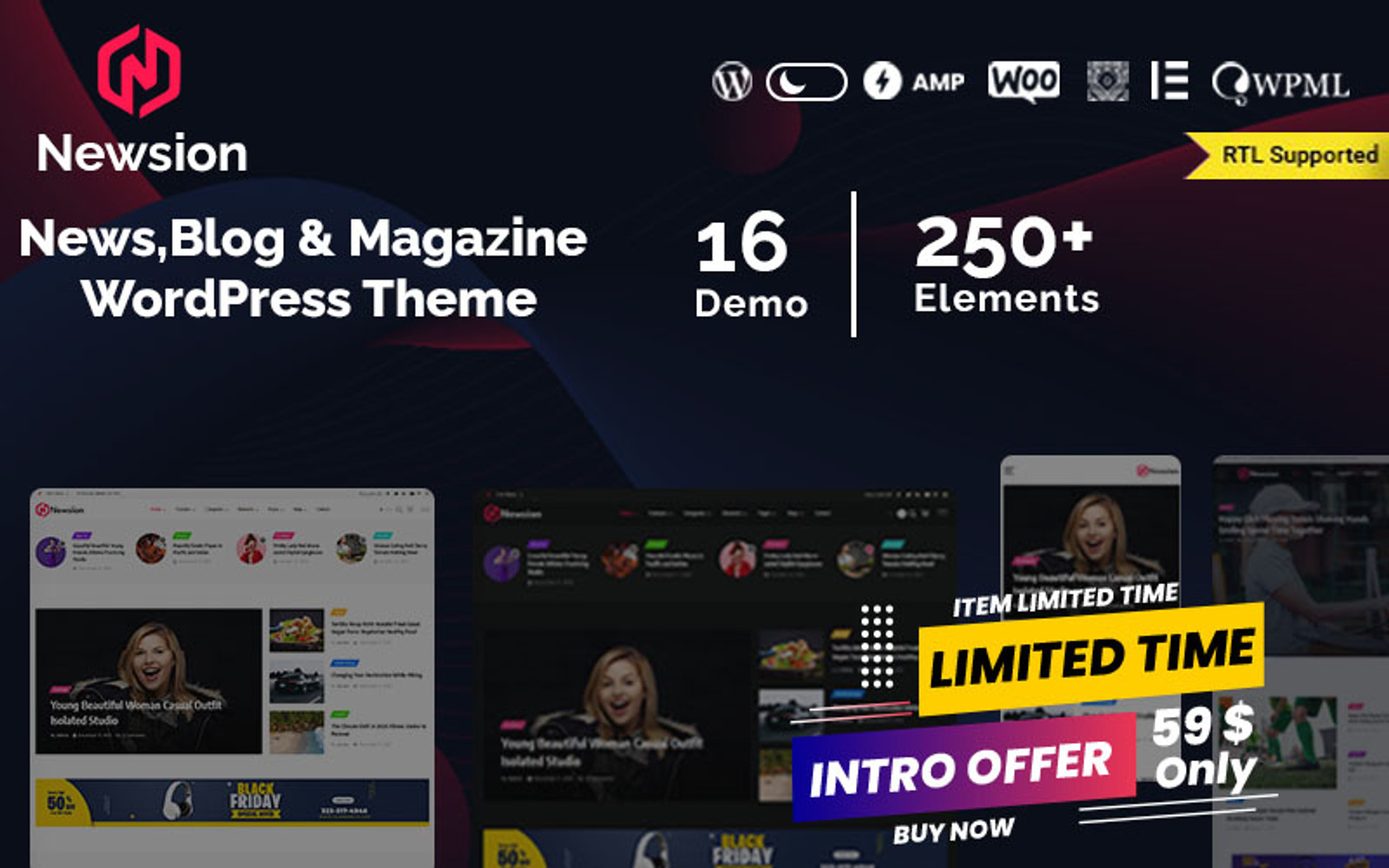 Newsion WordPress News Magazine AMP theme - TemplateMonster