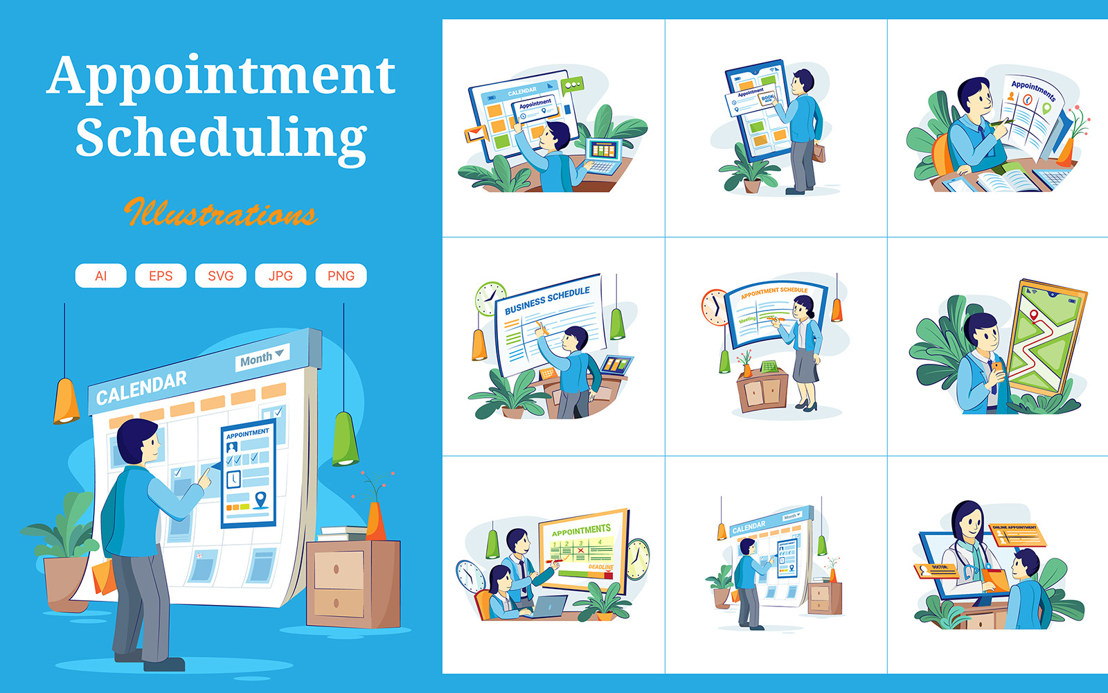 M348 - Appointment Scheduling Illustrations - TemplateMonster