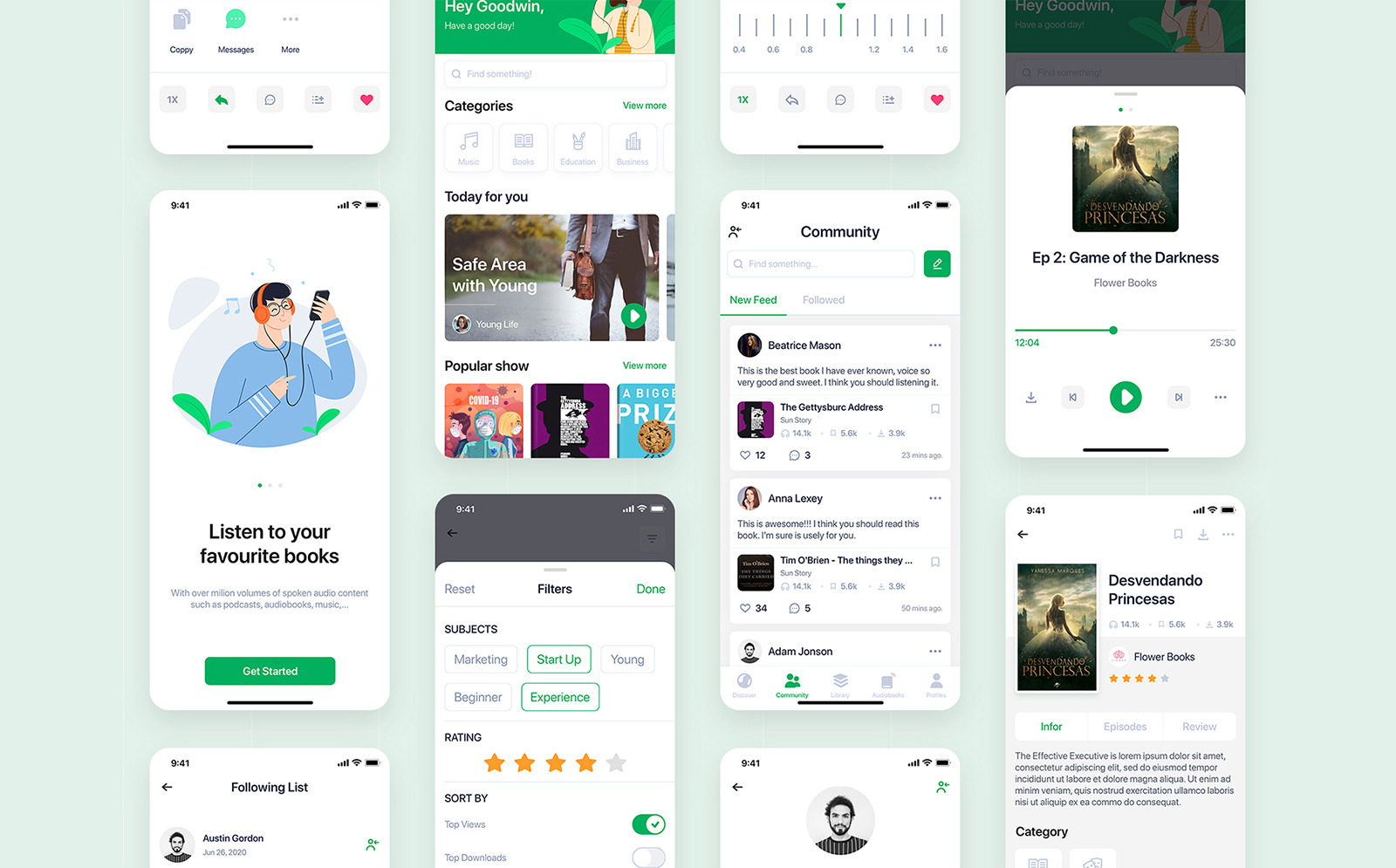 Easybooks - Audiobook UI Kit #189289 - TemplateMonster