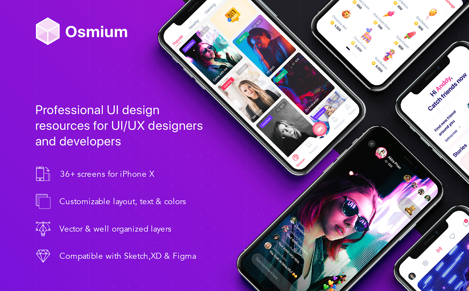 Osmium Mobile Kit Ui Elements 189292 Templatemonster
