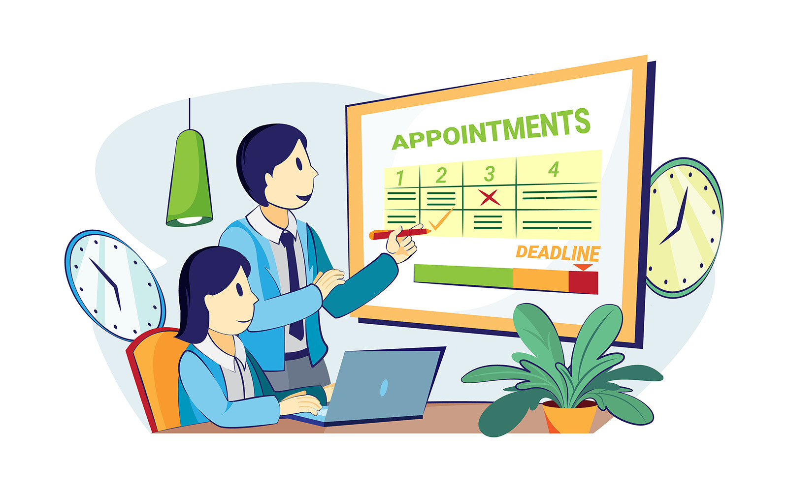 M348 - Appointment Scheduling Illustrations - TemplateMonster