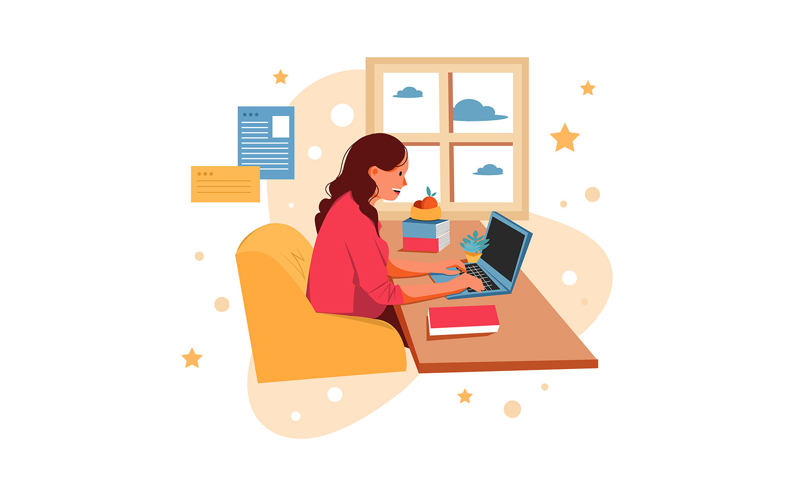 M342 - Work from Home Illustrations #216107 - TemplateMonster