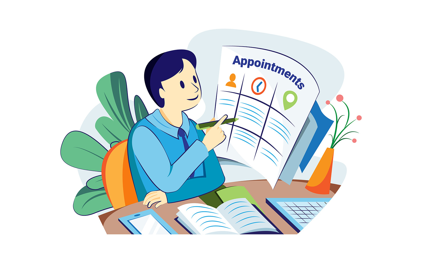 M348 - Appointment Scheduling Illustrations - TemplateMonster