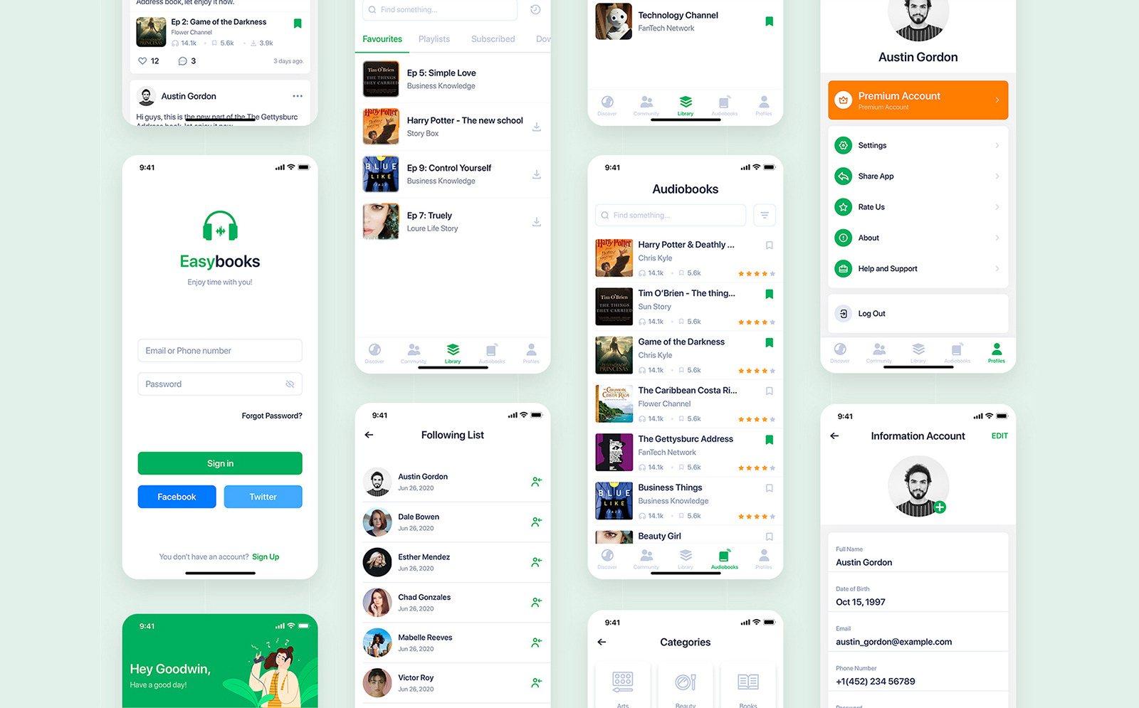 Easybooks - Audiobook UI Kit #189289 - TemplateMonster