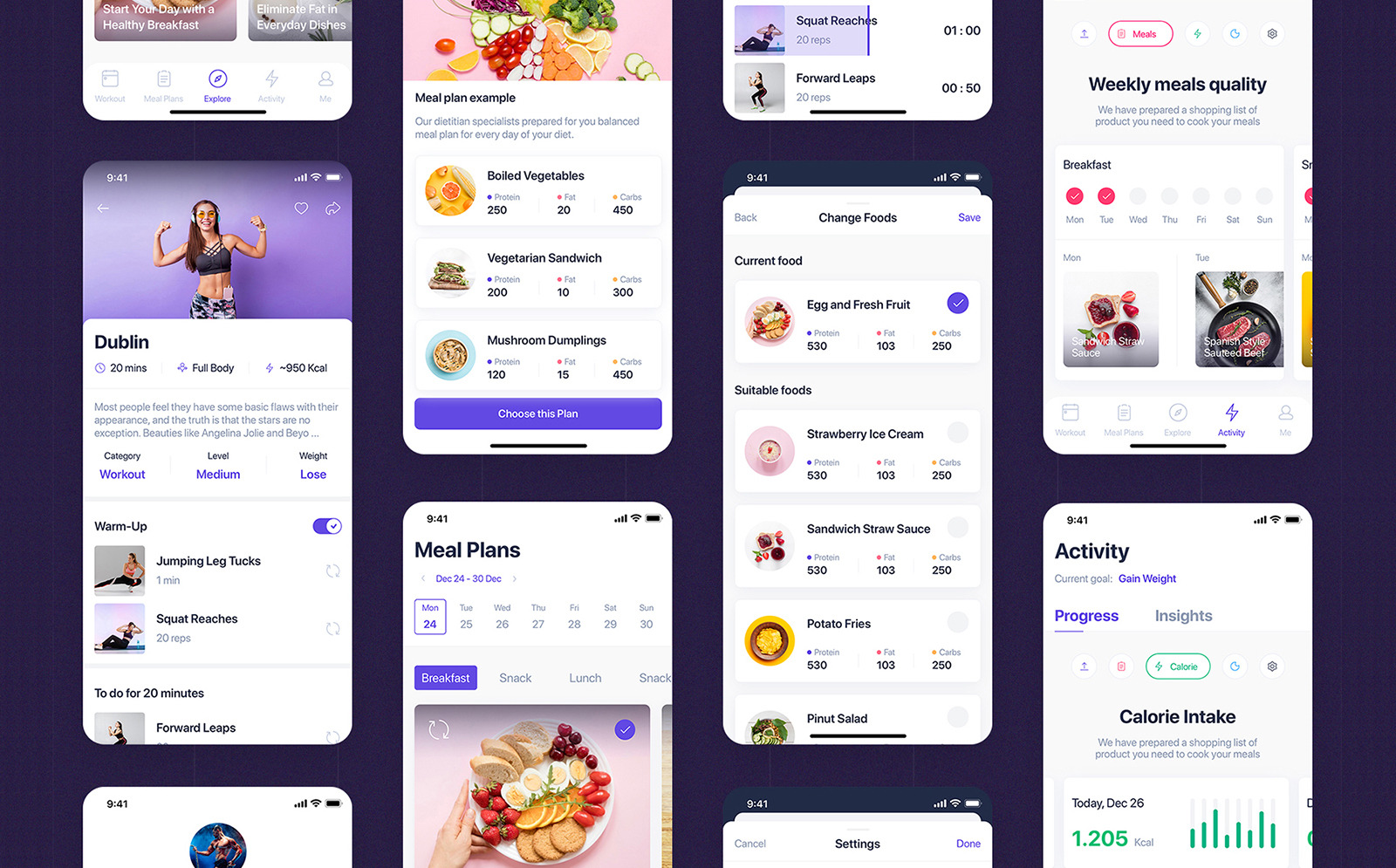 Fitbox - Workouts & Meal Planner UI Kit - TemplateMonster