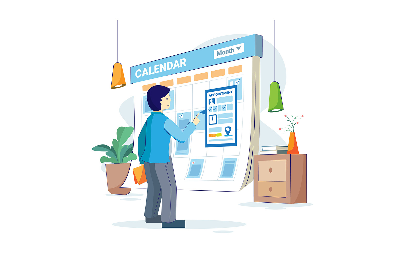 M348 - Illustrationer för tidsplanering - TemplateMonster