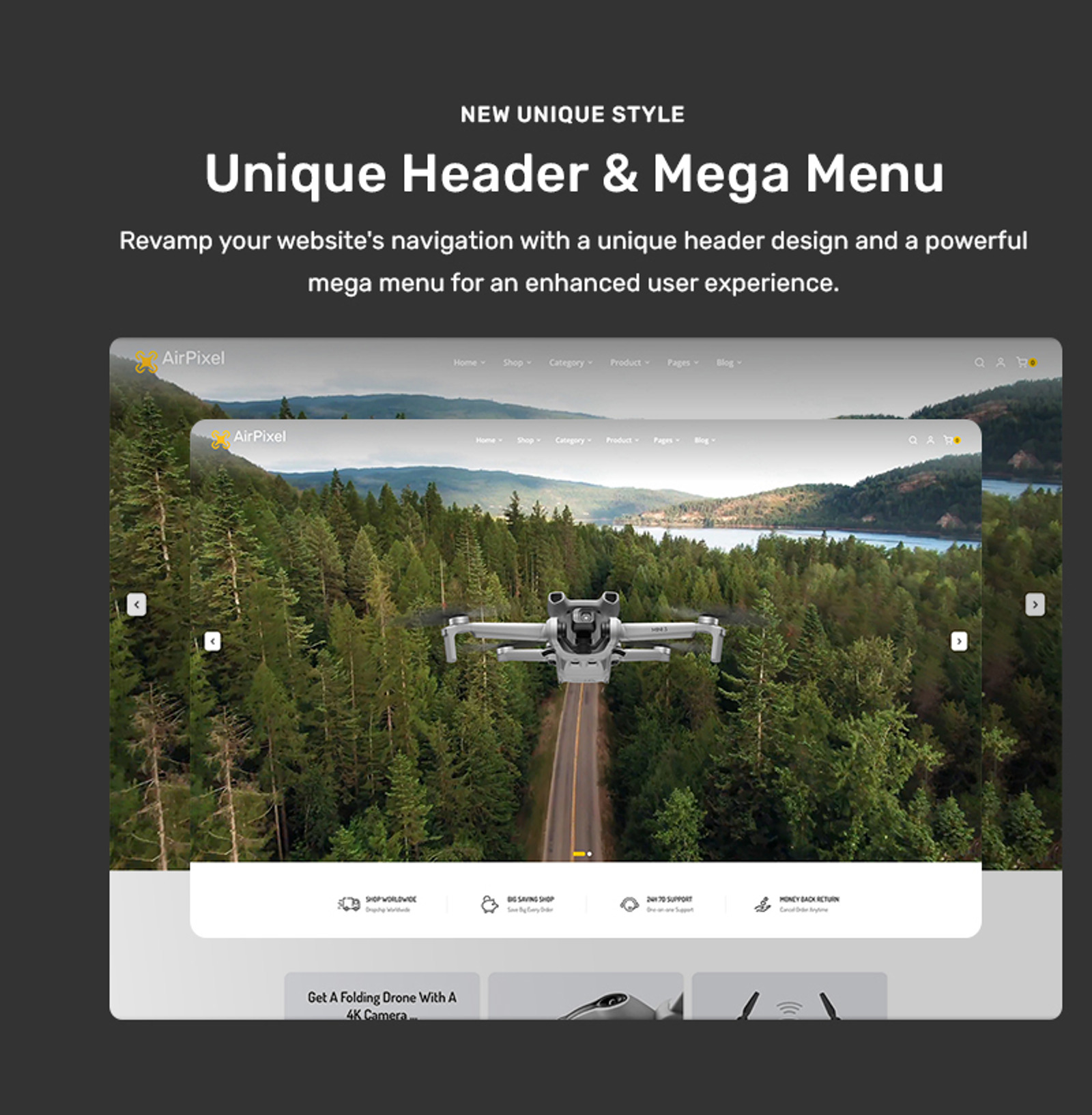 AirPixel - WooCommerce Theme Best for Drones, Speakers & Smart Gadgets