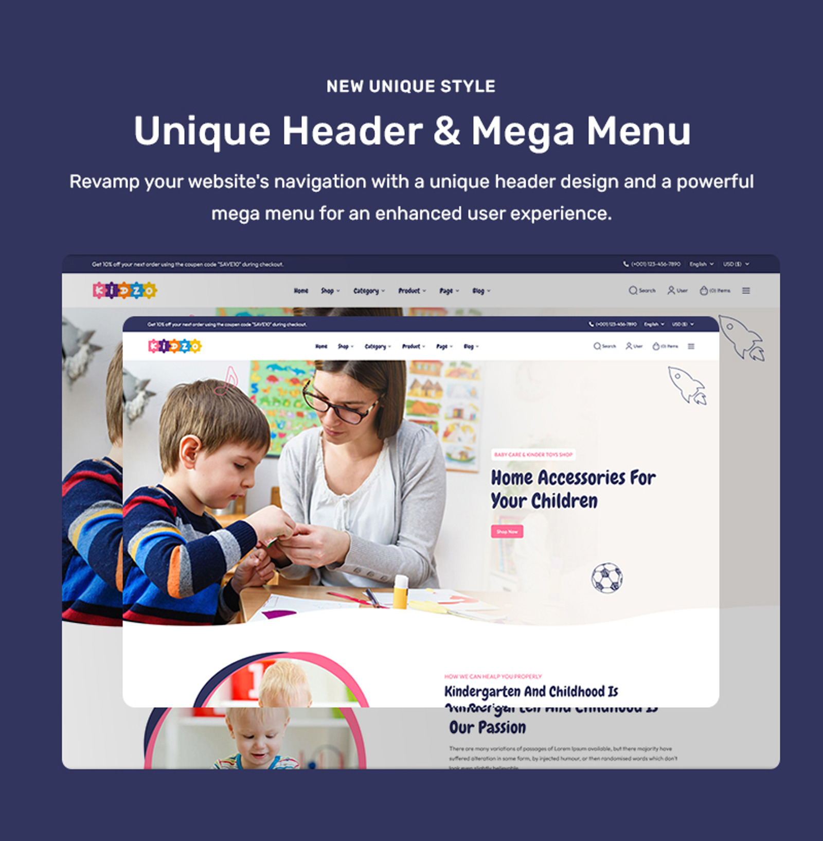 Kidzo - WooCommerce theme for Baby, Kids & Toys Stores