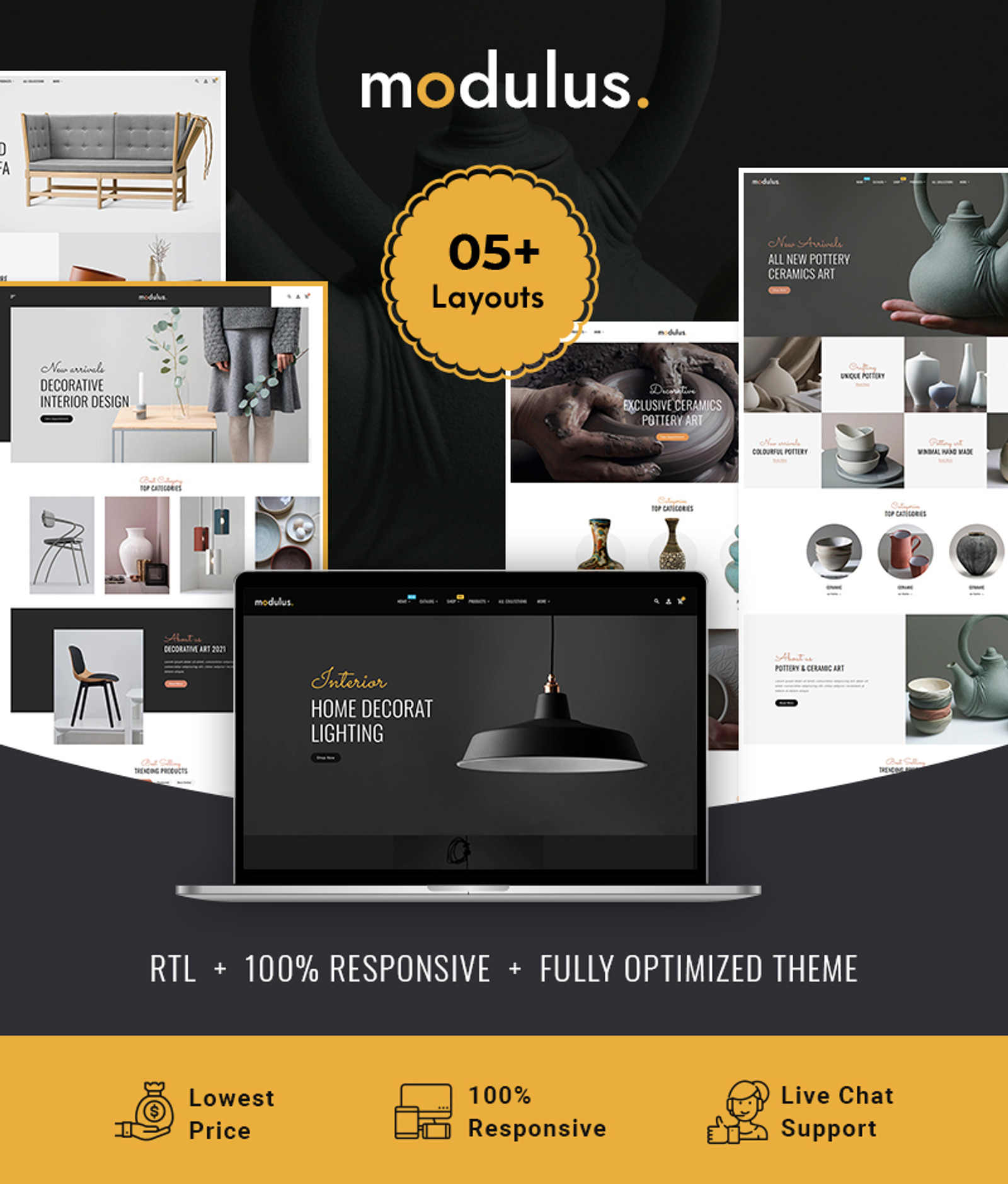 Modulus - Home Decorat & Furniture OpenCart Ecommerce Theme
