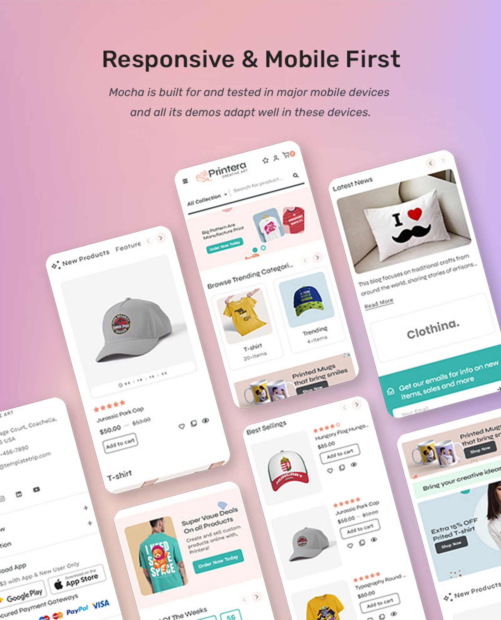 Printera - Print-on-Demand (POD) Apparel Store WooCommerce Theme