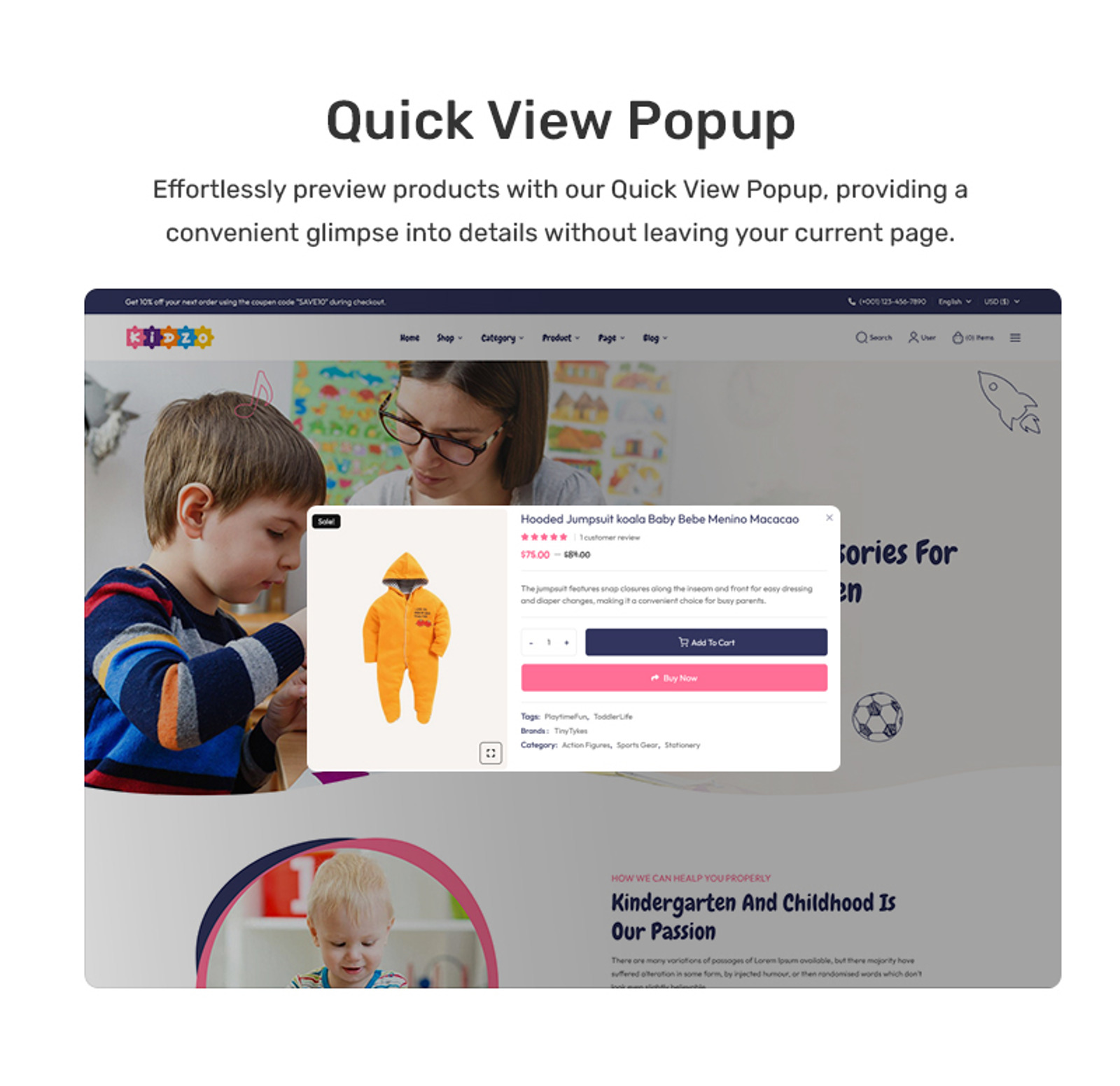 Kidzo - WooCommerce theme for Baby, Kids & Toys Stores