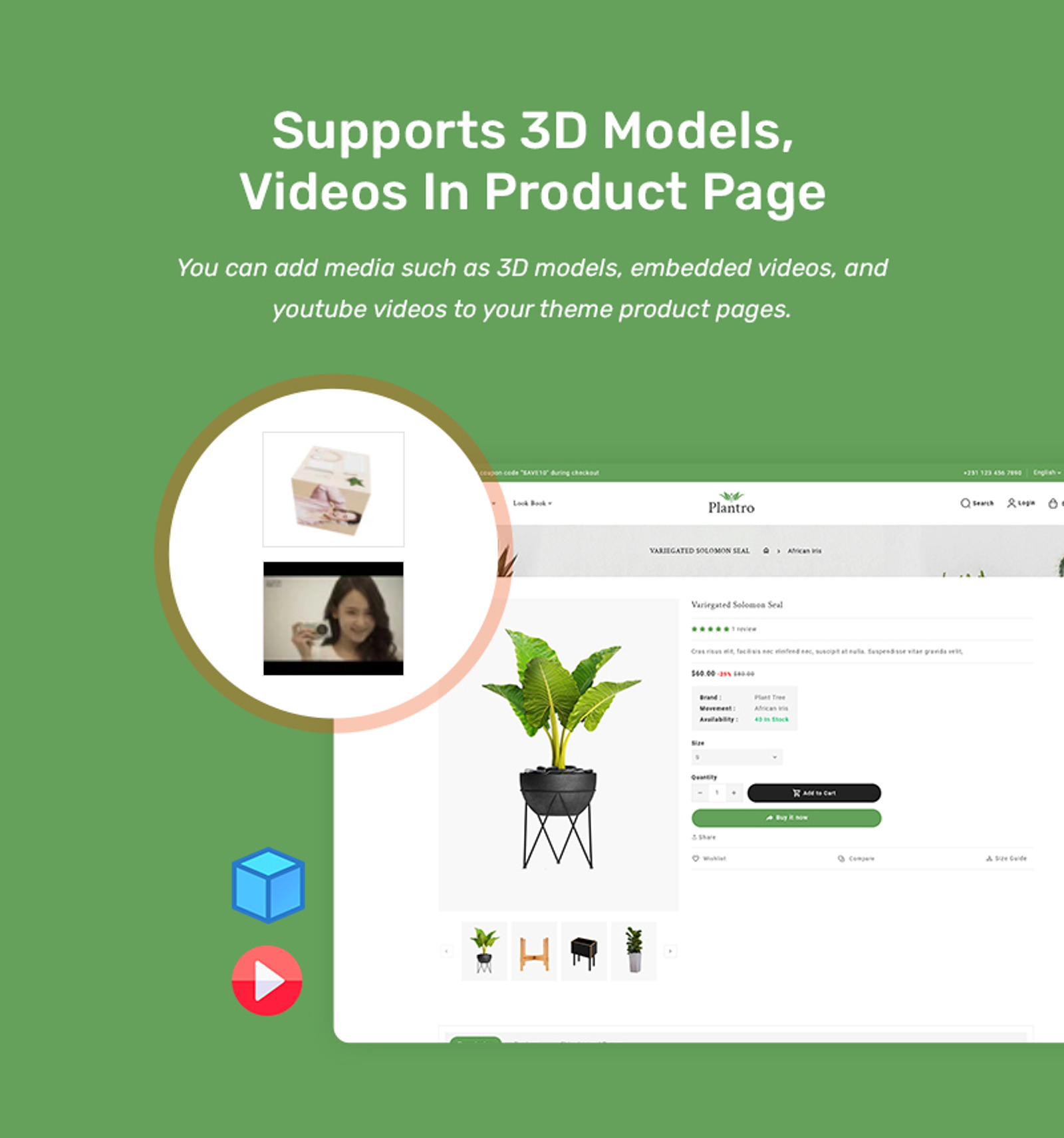 Plantro - Clean & Fresh Shopify Responsive Theme For Nursery, Gardening ...