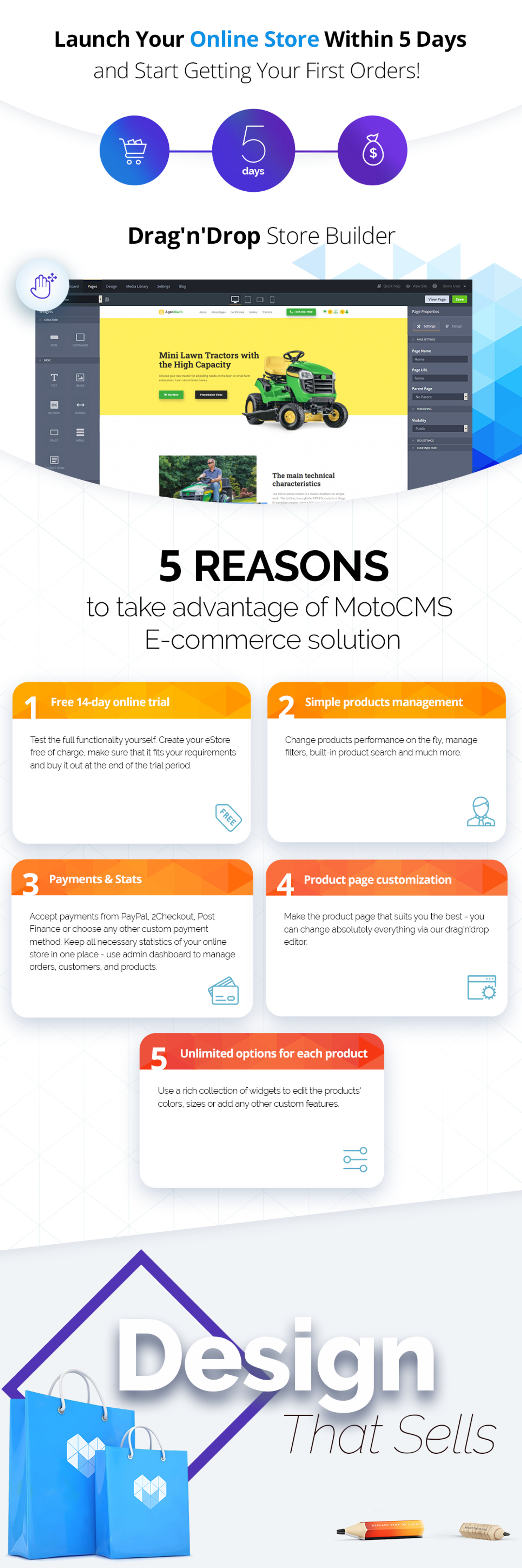Organic Farm Moto CMS Ecommerce Website Template