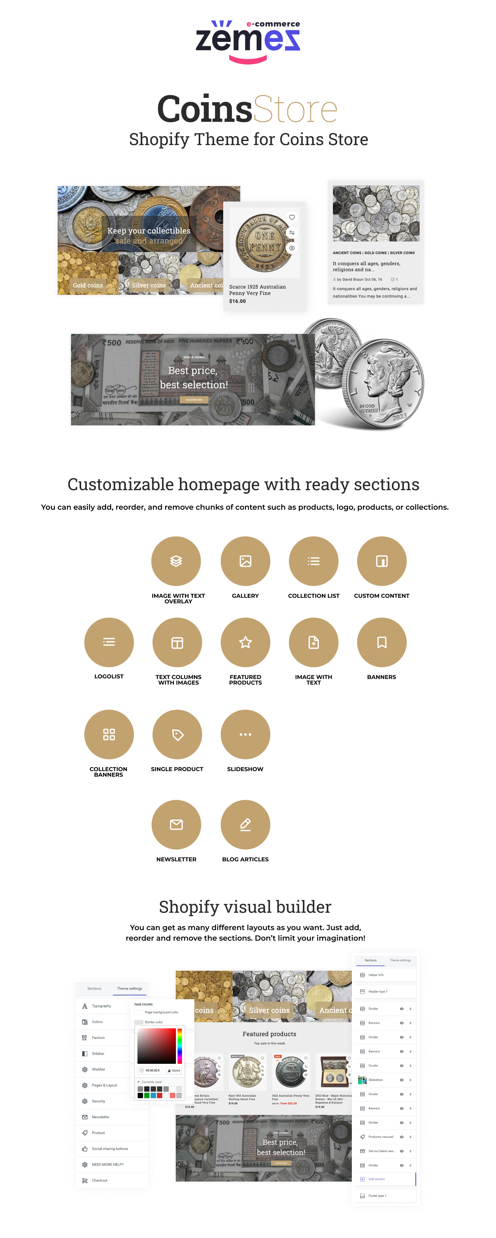 CoinsStore - Collectible Coins & Supplies Shopify 2.0 Theme