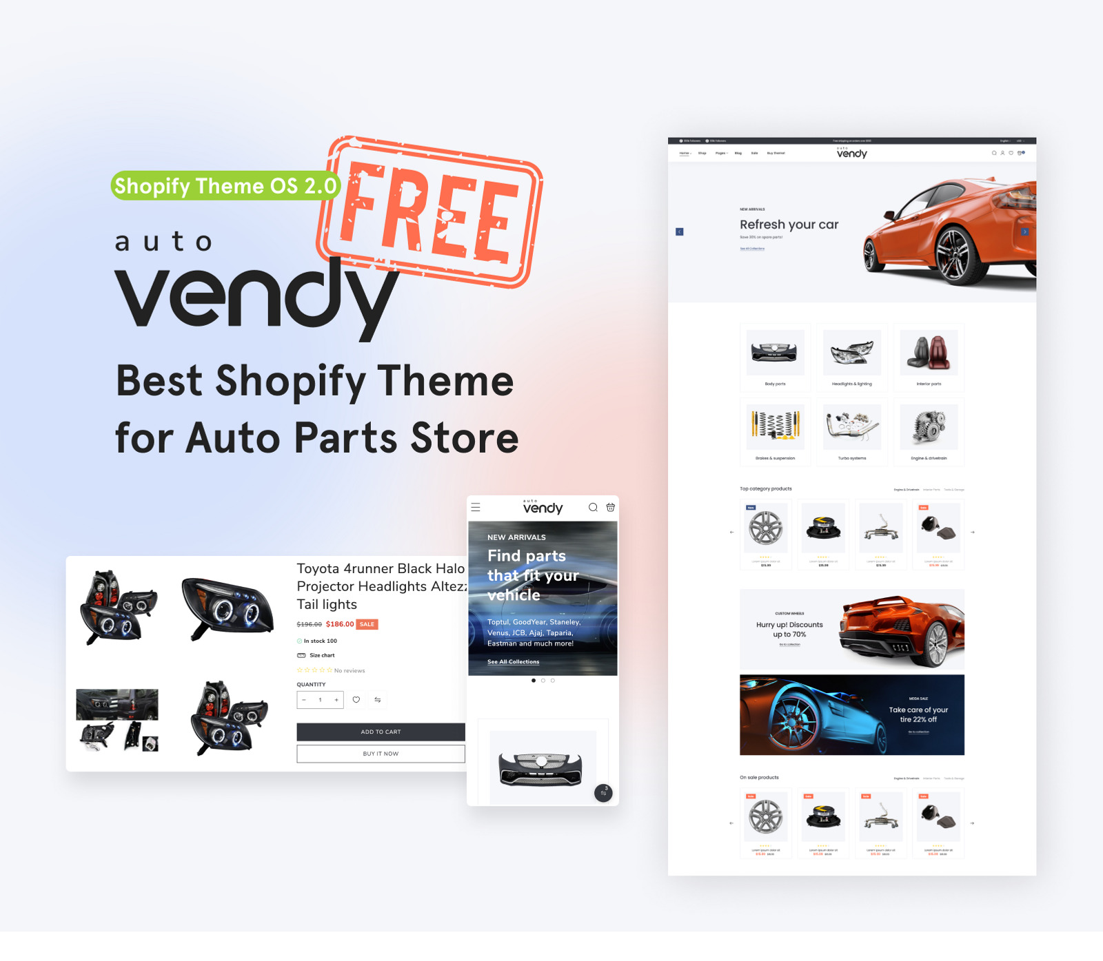 Vendy Spare Parts Store Free Theme #340678 - TemplateMonster